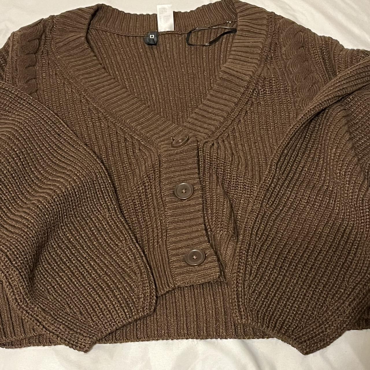 Brown oversized H&M cardigan ♡︎ - size L! - fits... - Depop