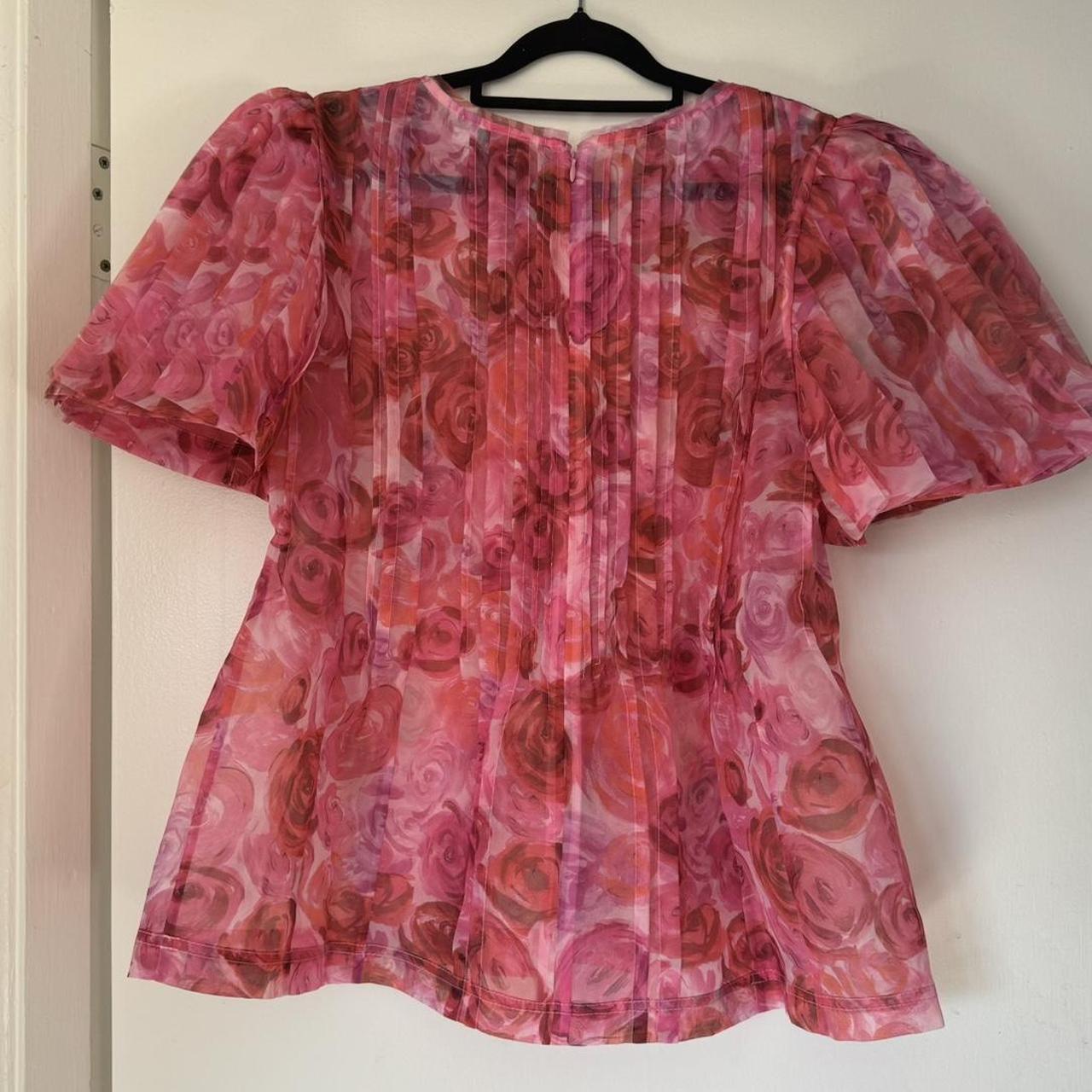 Aje Stella Linear Ruffle Top Never worn Rose print... - Depop