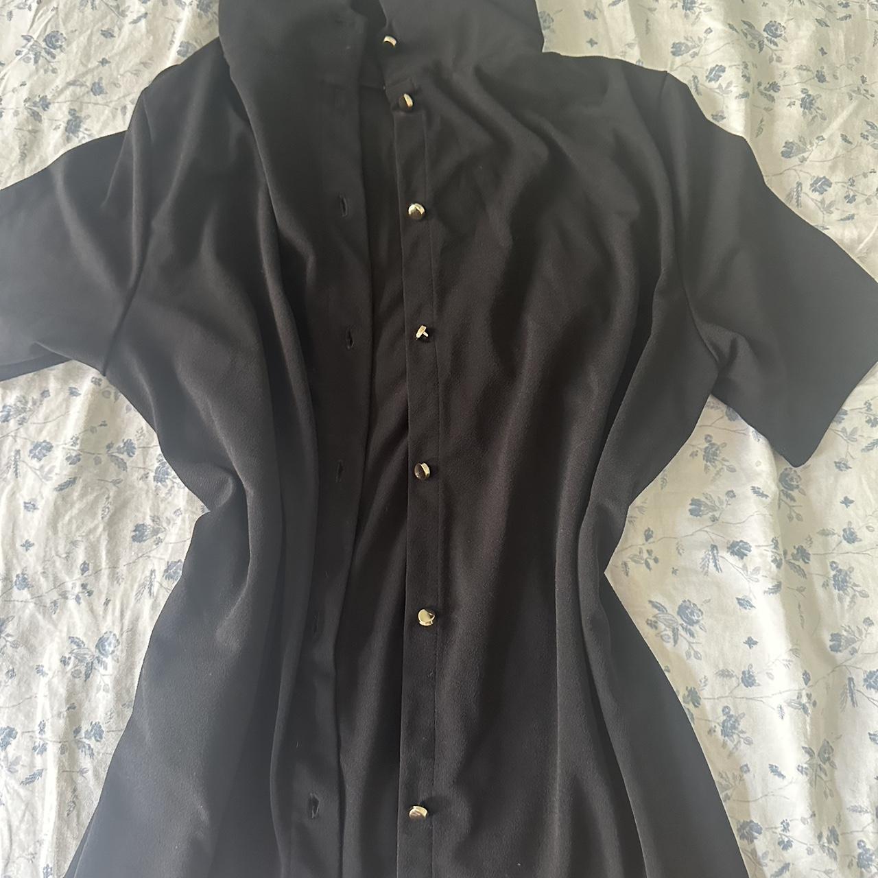button up/ short sleeve top with cute gold buttons,... - Depop