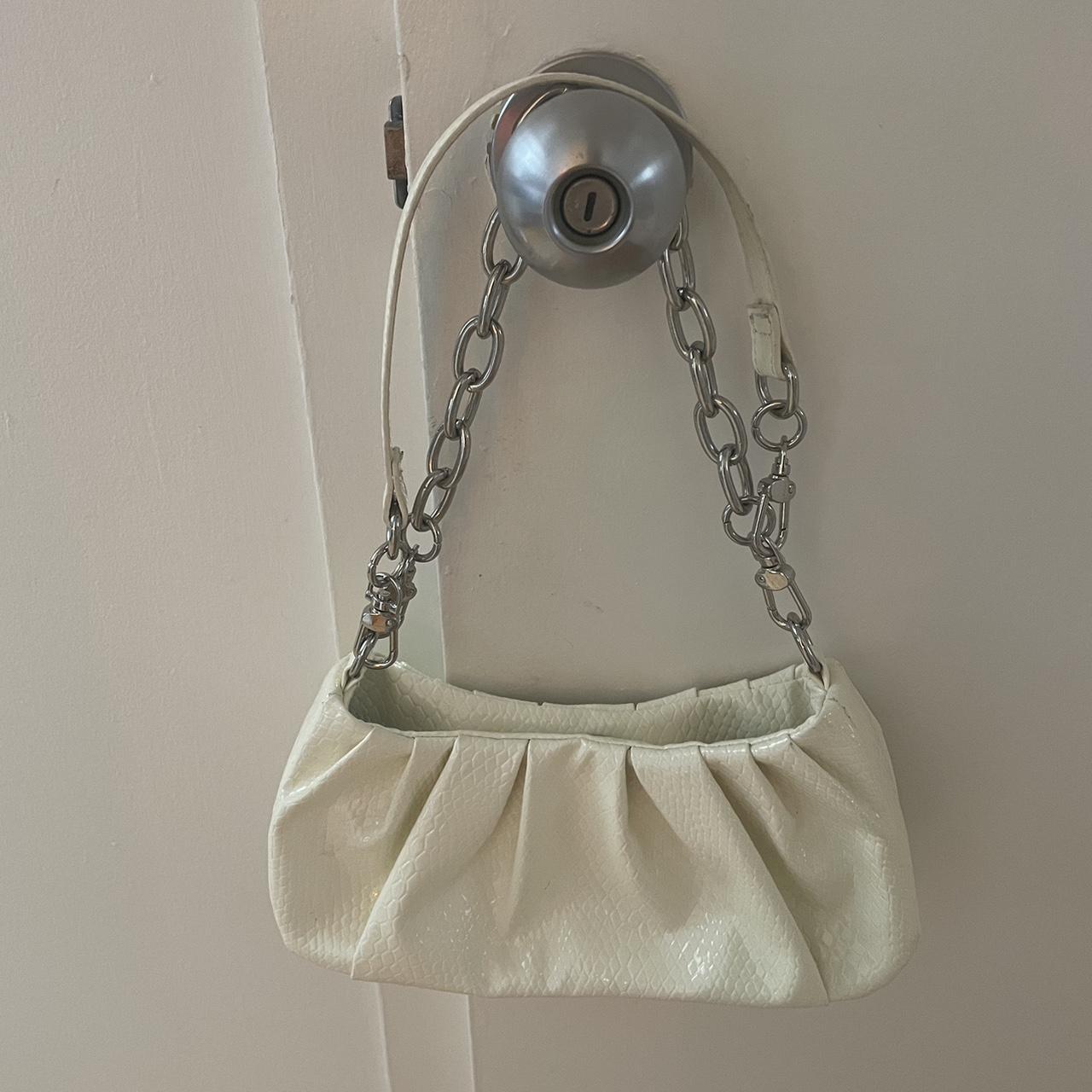 Asos White mini purse Chain strap & leather strap... - Depop