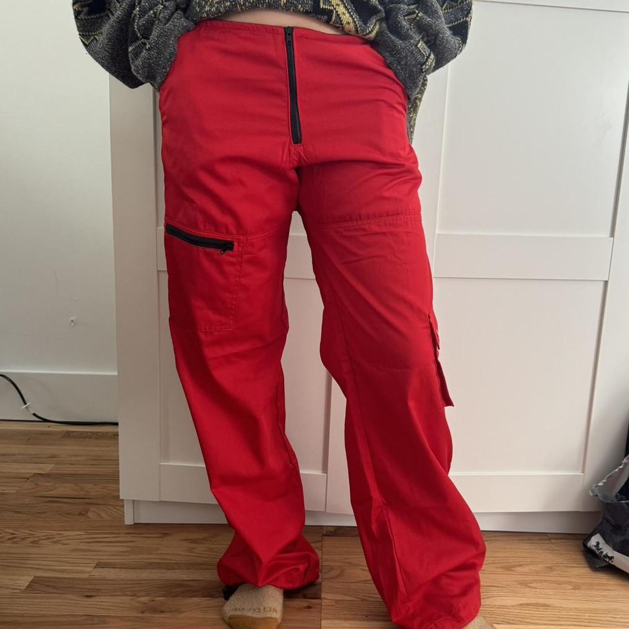 BRAND NEW WITH TAGS Motel rocks red cargo pants 2... - Depop