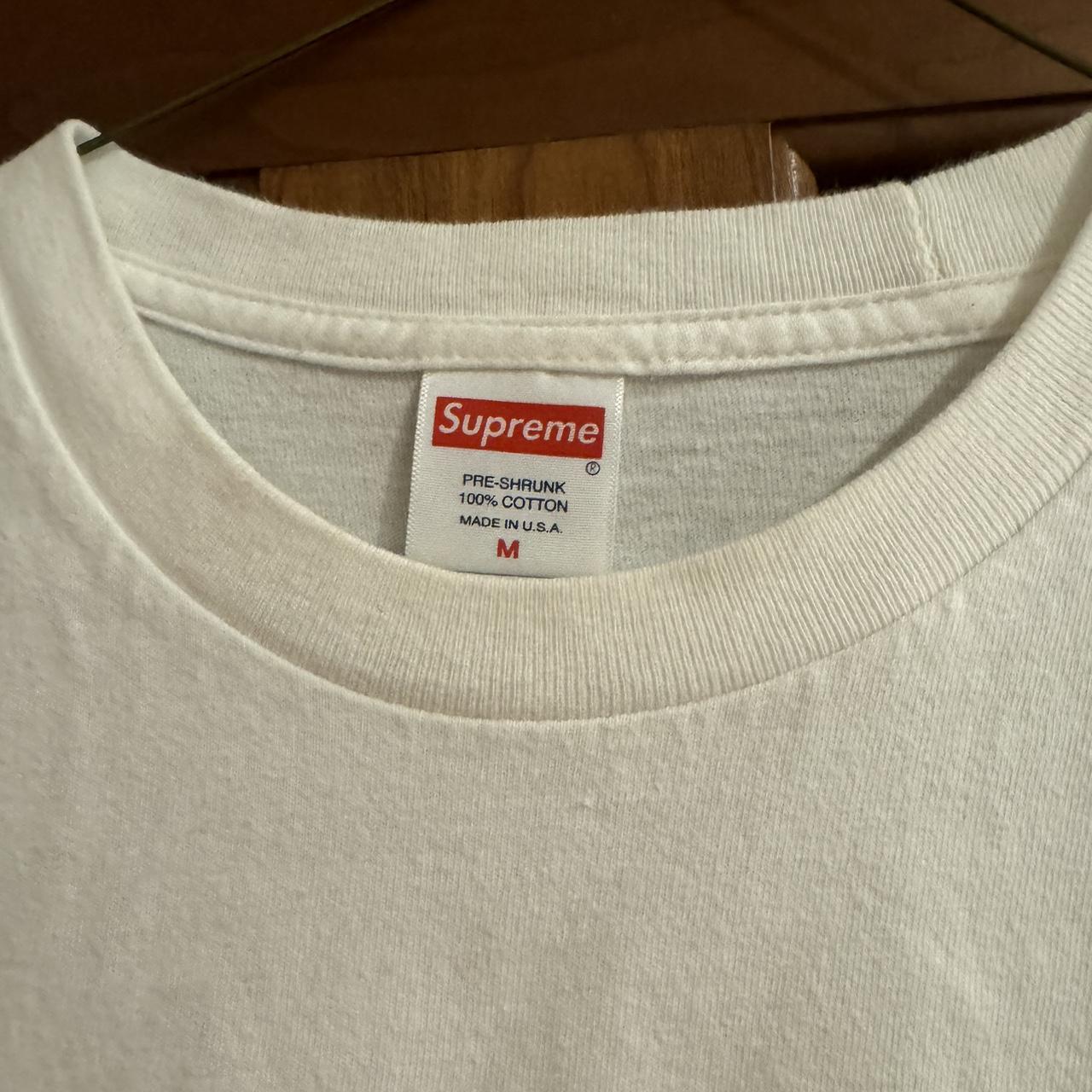 White supreme tee Perfect condition Medium but fits... - Depop