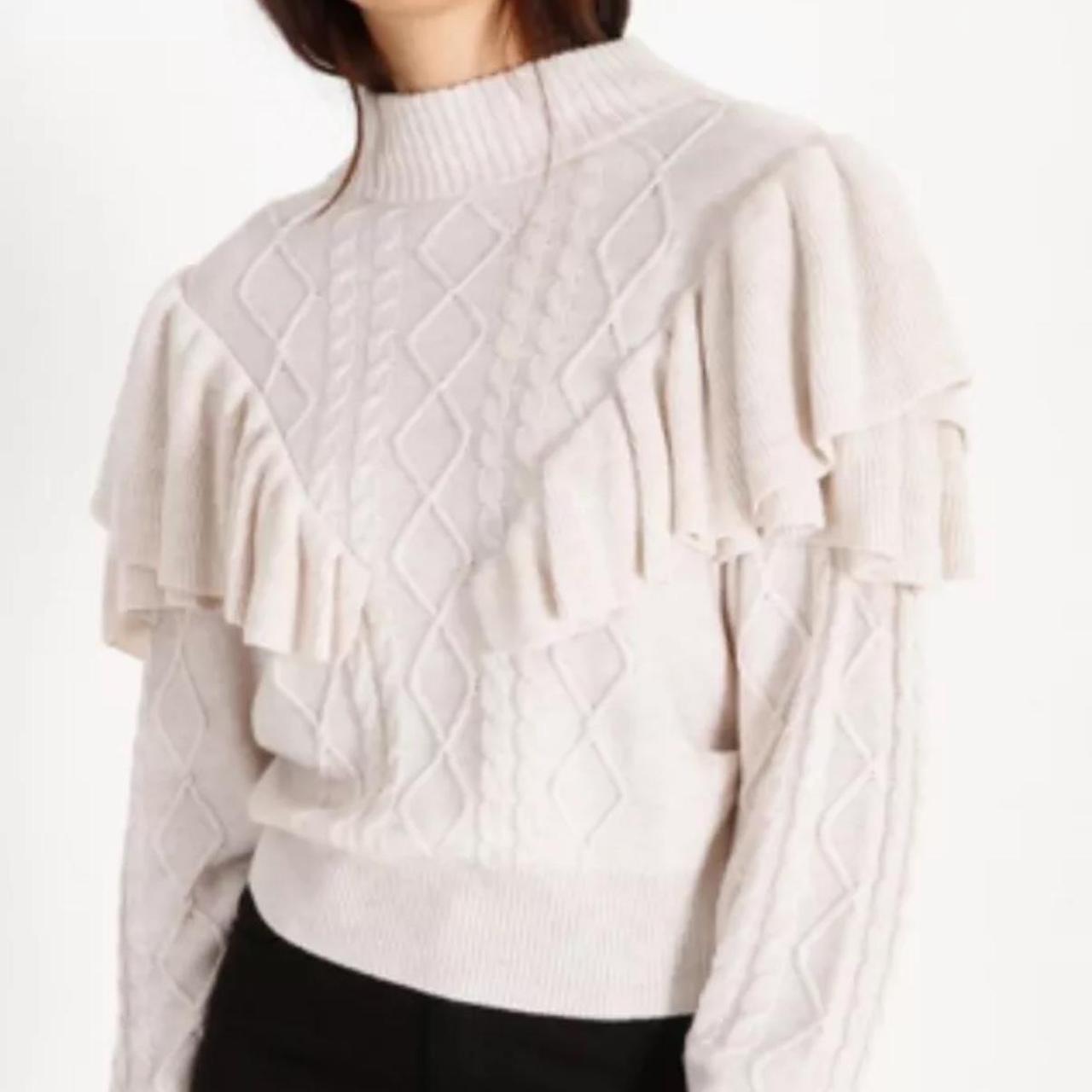 Piper cream knit ruffle jumper Size M Brand new with... | Depop