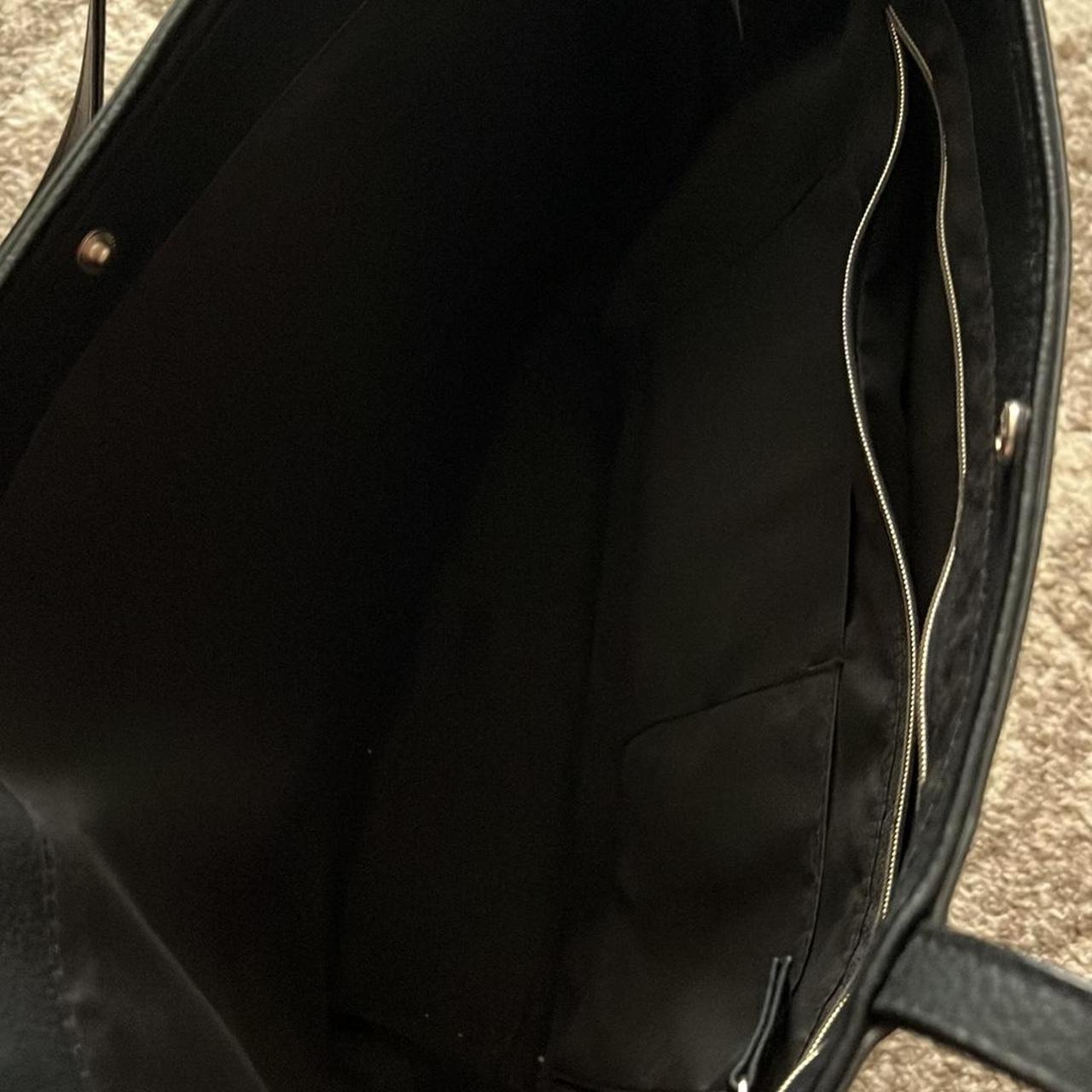 Uniqlo faux leather shoulder tote bag black Good... - Depop