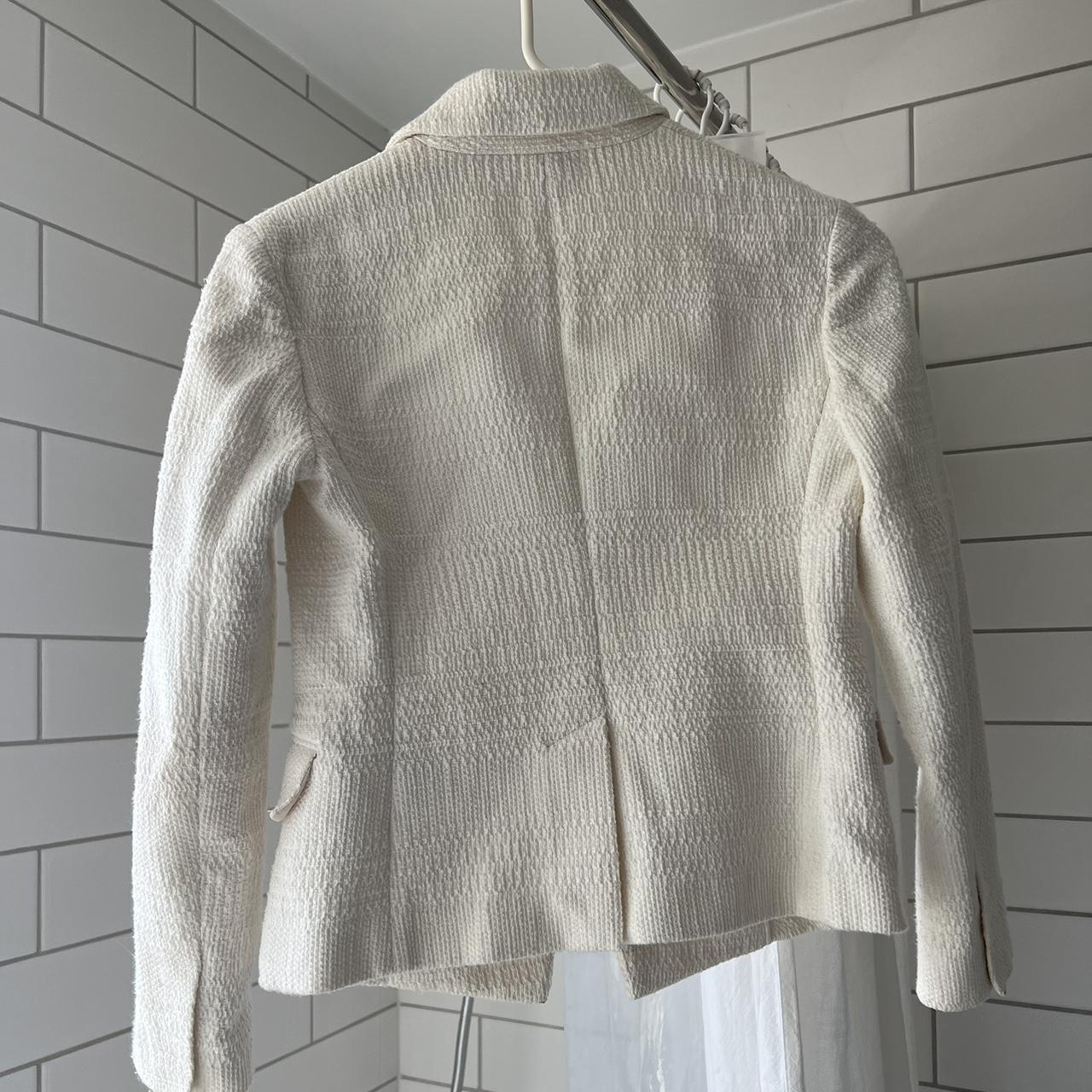 Theory Women's Cream and White Tailored-jackets | Depop