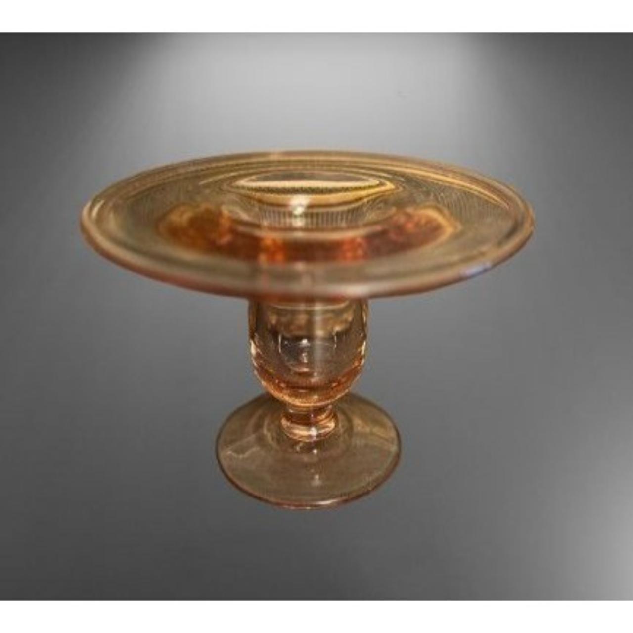 Vintage Pink Depression Glass Compote Dish Pedestal... | Depop
