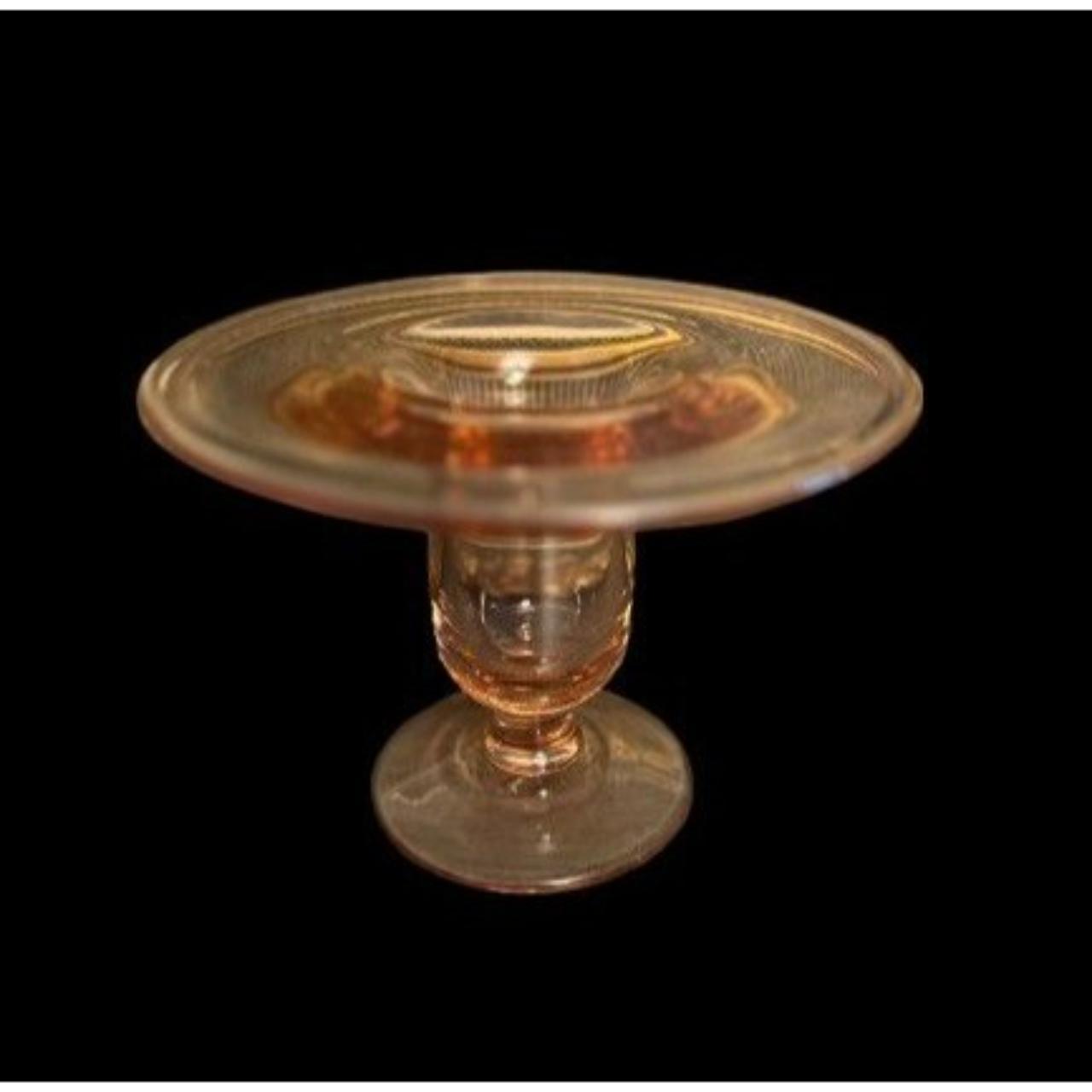 Vintage Pink Depression Glass Compote Dish Pedestal... | Depop