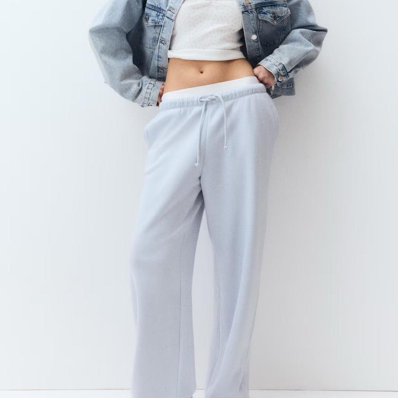 Light blue sweatpants wide leg #loungewear | Depop