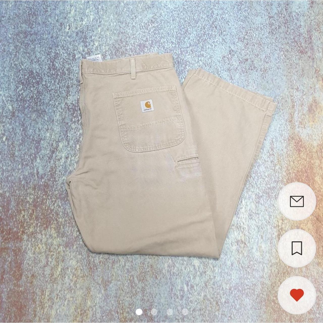 Vintage Carhartt Workman Jeans in Grey Khaki Brand:... - Depop