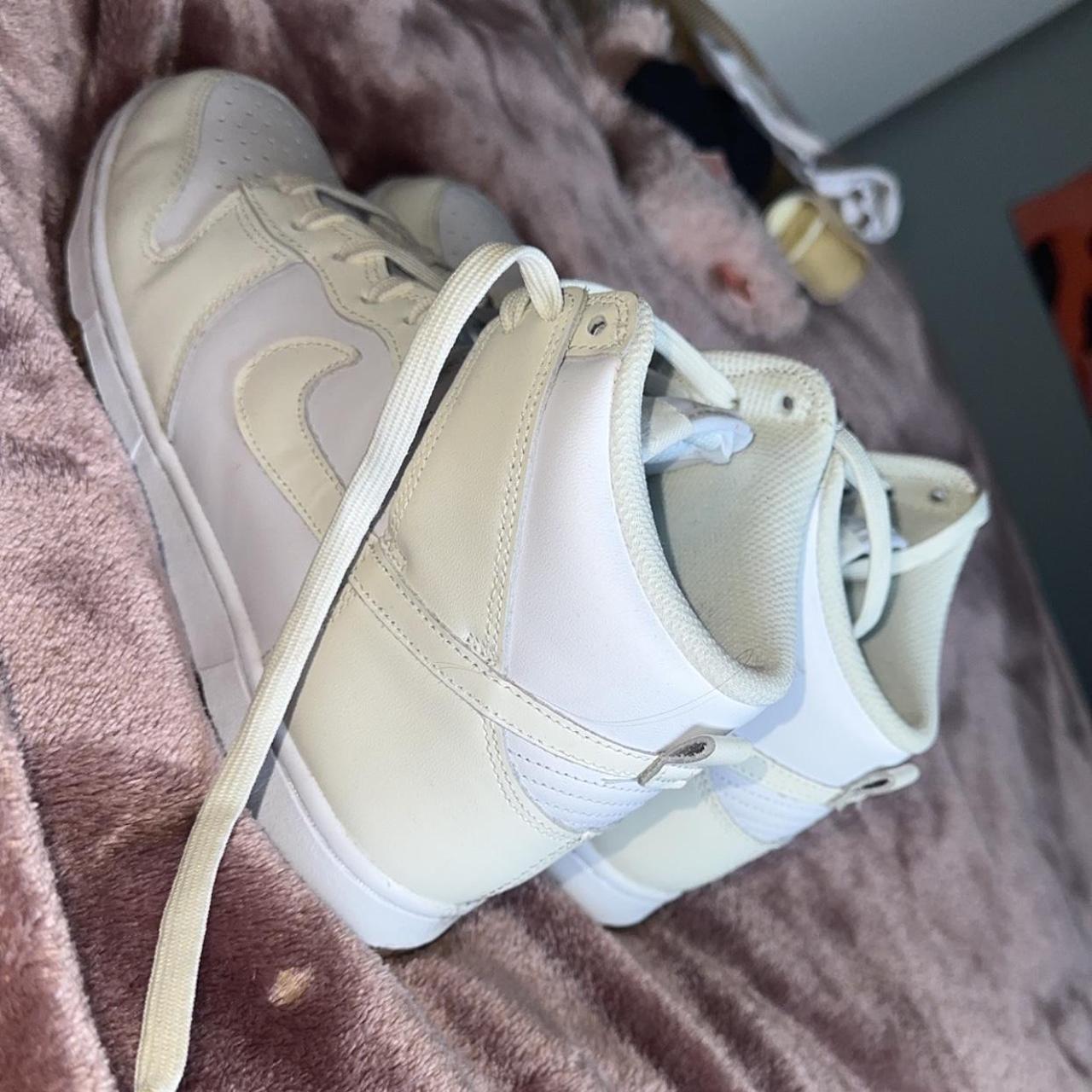 White and sail cream high top dunks, only been worn... - Depop