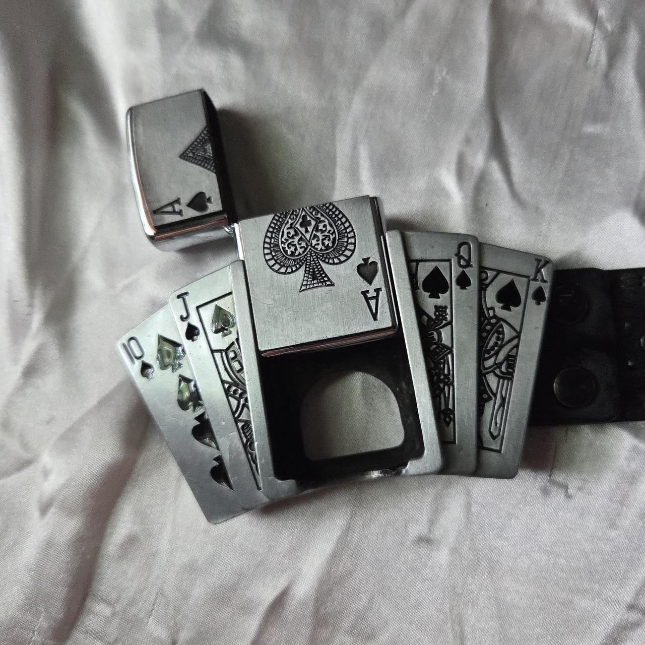 80s Rockwear Style Playing cards belt. The middle... | Depop