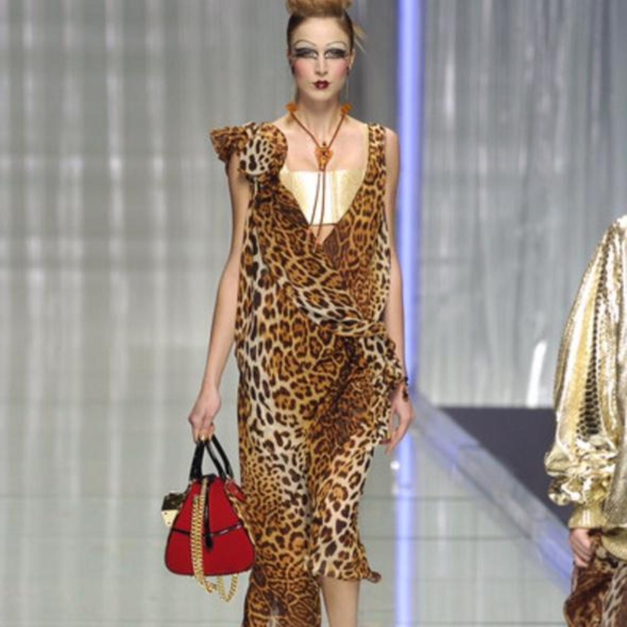 CHRISTIAN DIOR - leopard print iridescent long... - Depop