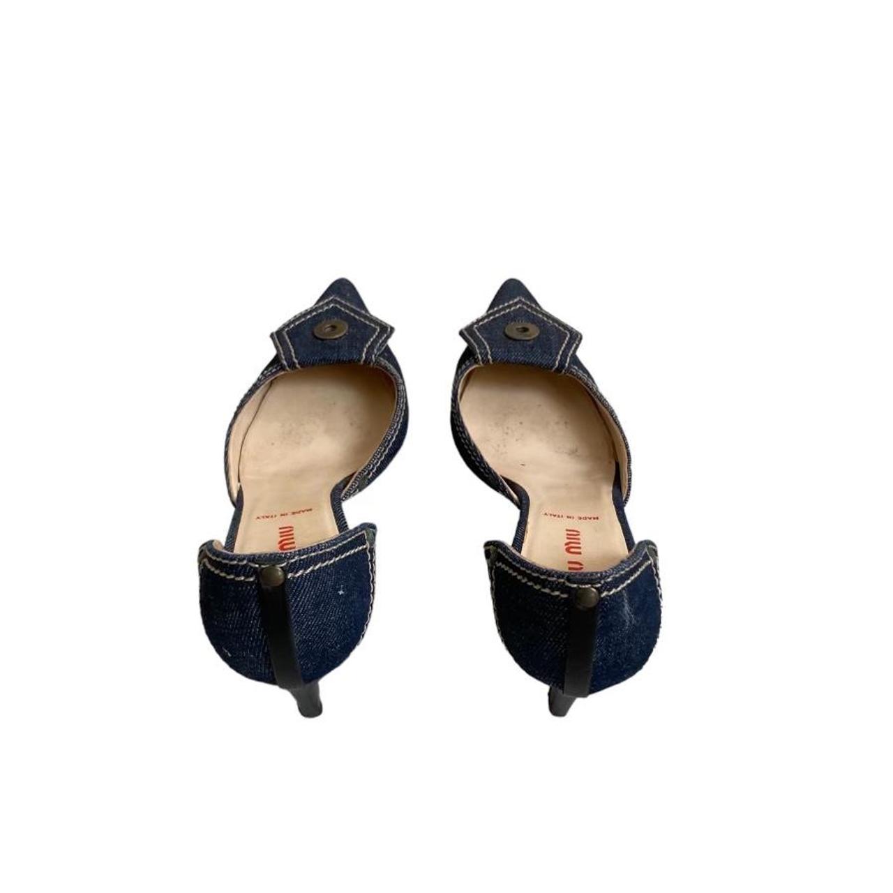 MIU MIU - denim court mules - size 36.5 on tag but... - Depop