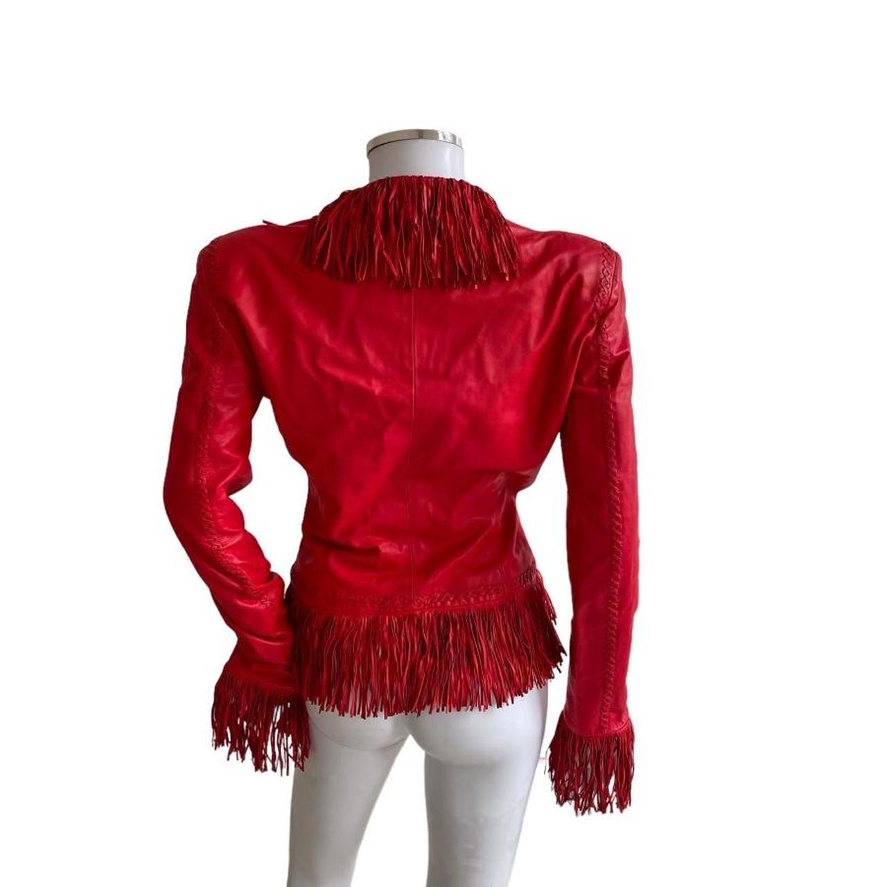 VERSACE - s/s 2002 leather fringe jacket seen in... - Depop