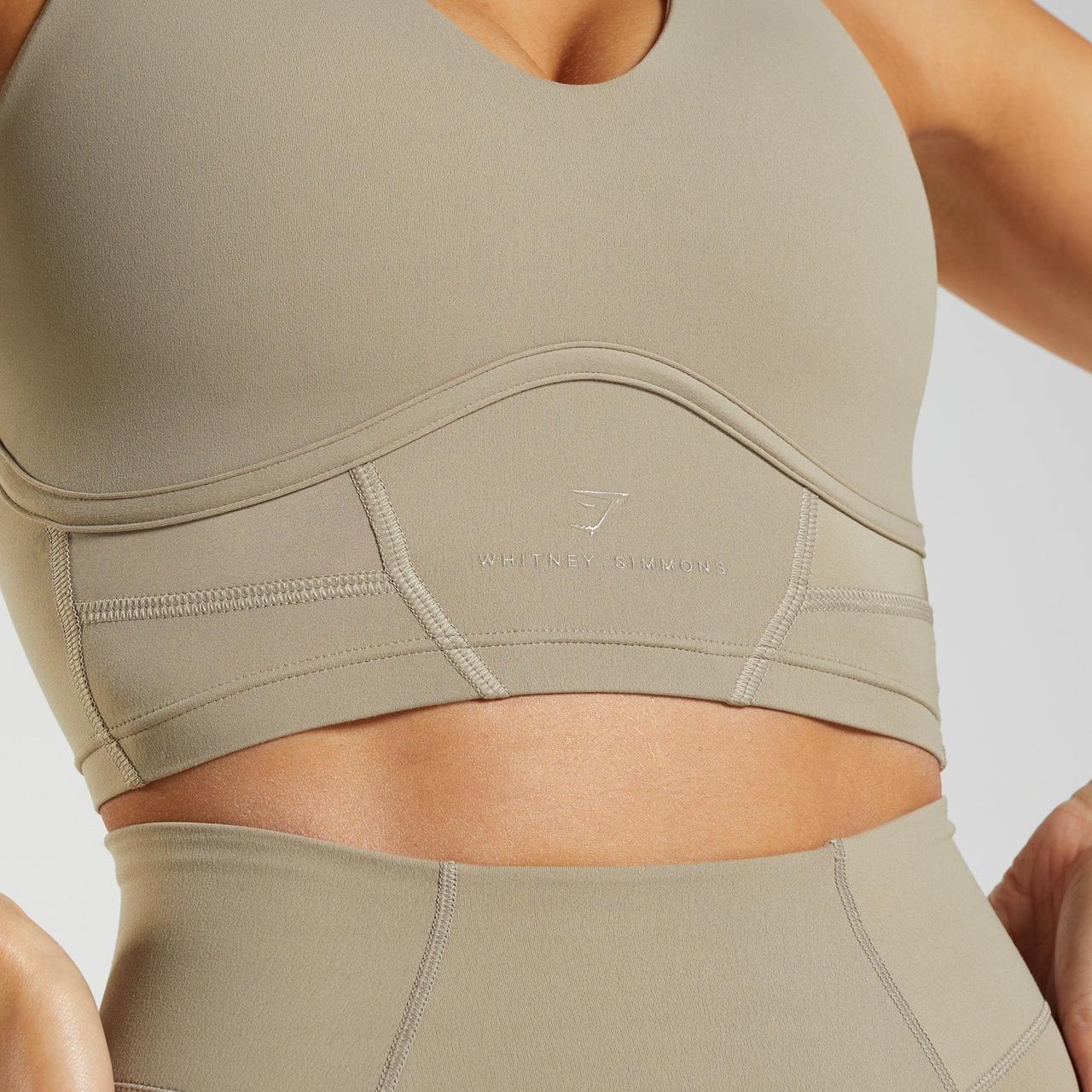 Gymshark Whitney Simmons longline bra in cement... - Depop