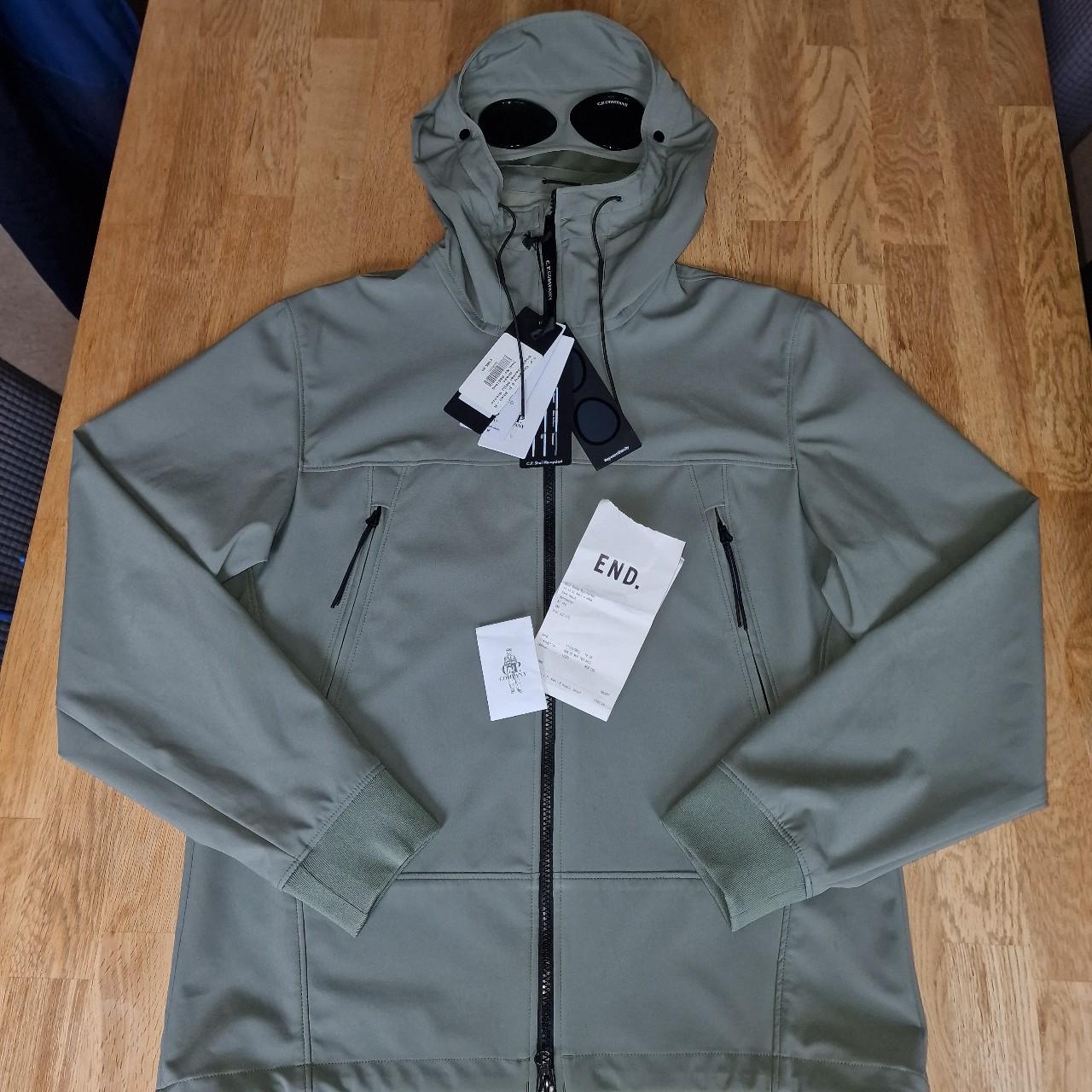 C.P. Company Bronze Green Shell-R Goggle Coat 100%... - Depop