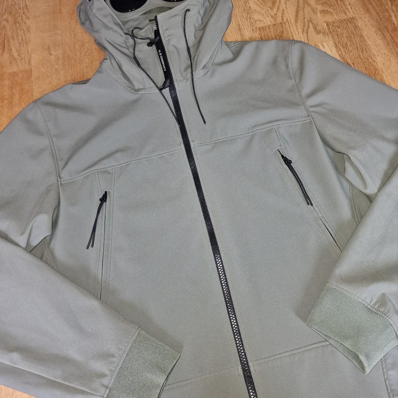 C.P. Company Bronze Green Shell-R Goggle Coat 100%... - Depop