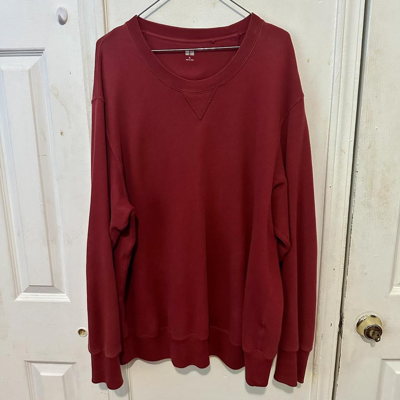 Uniqlo U Red Pullover Cardigan - Depop