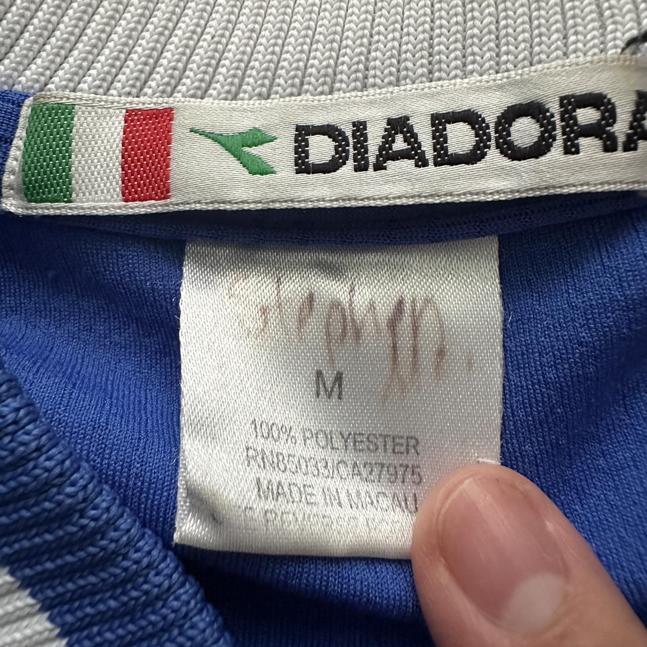 Vintage Y2K Racer Blue Diadora Soccer Jersey The... - Depop