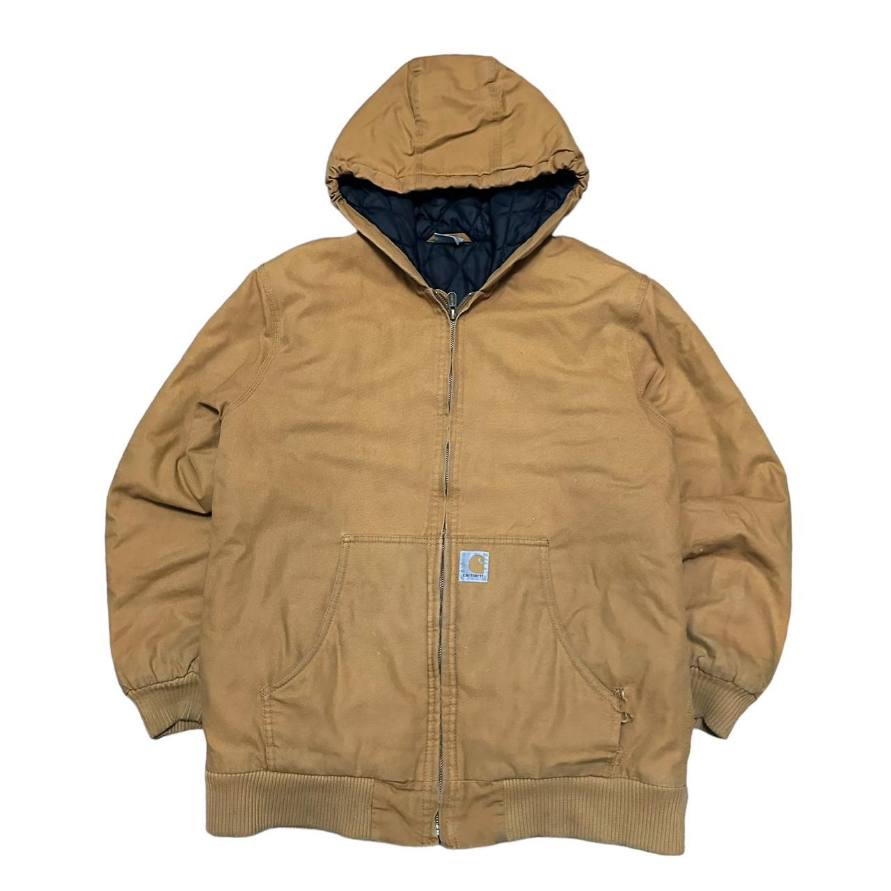 Y2K Tan Carhartt Quilted Duck Active Jacket Size XL... - Depop