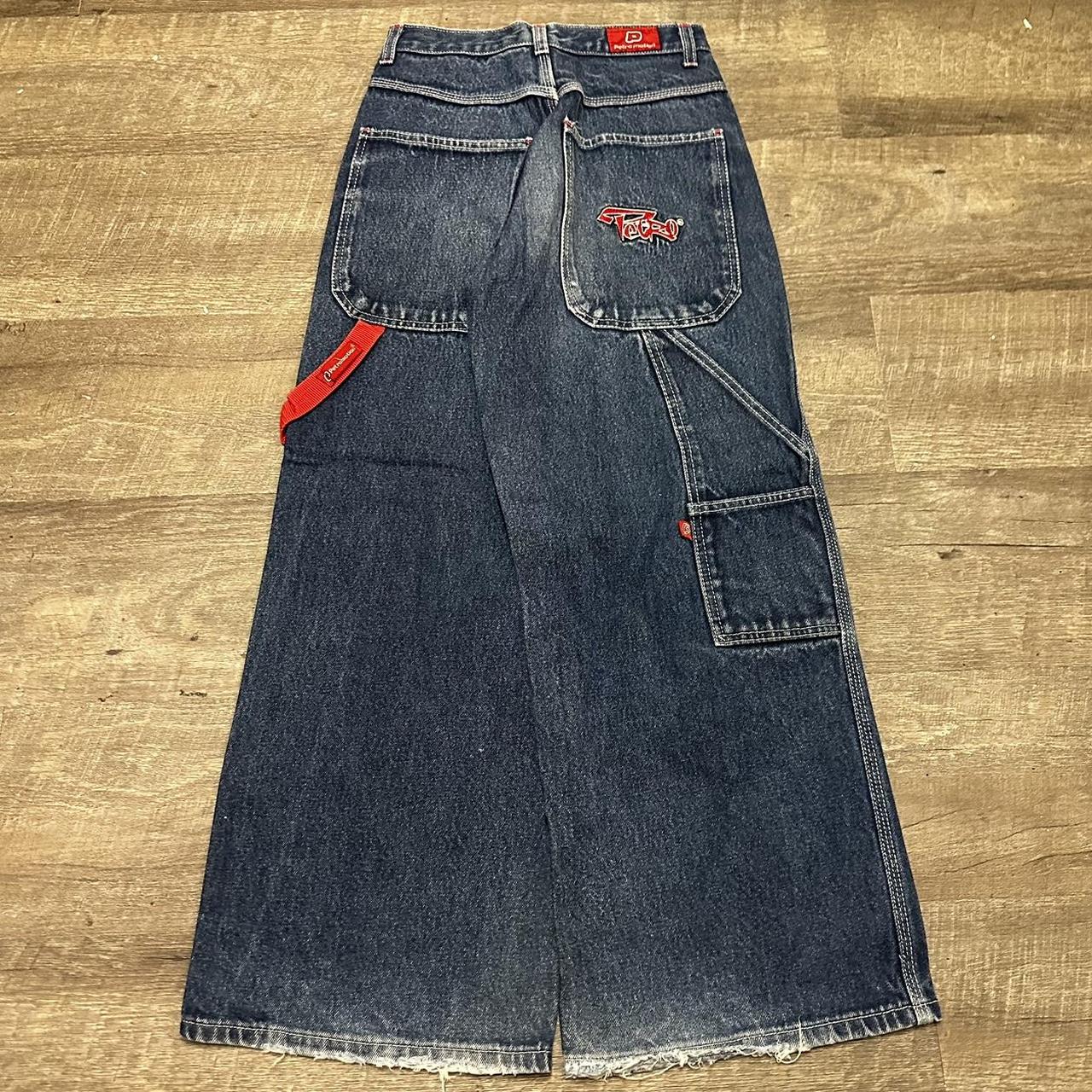 Y2K Insane Jnco Style Petrol Wide Leg Big Pocket... - Depop