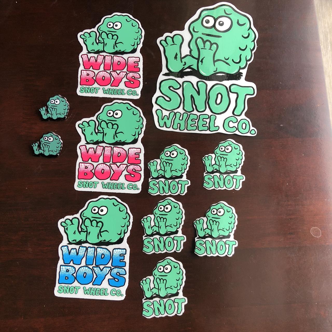 Snot Wheels pins and sticker pack 2 Snot booger logo... | Depop