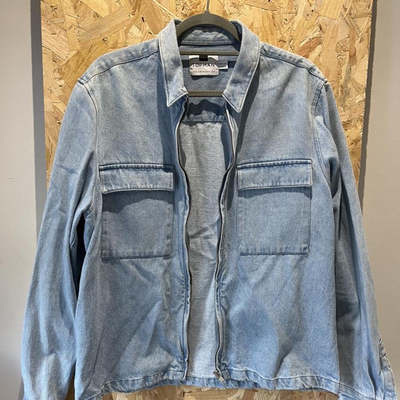 Topman Light Wash Denim Jacket - Size M - Depop
