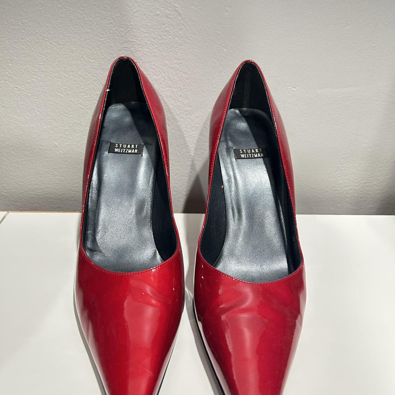 Stuart Weitzman Red Patent Leather Pointed Pumps 7.5... | Depop