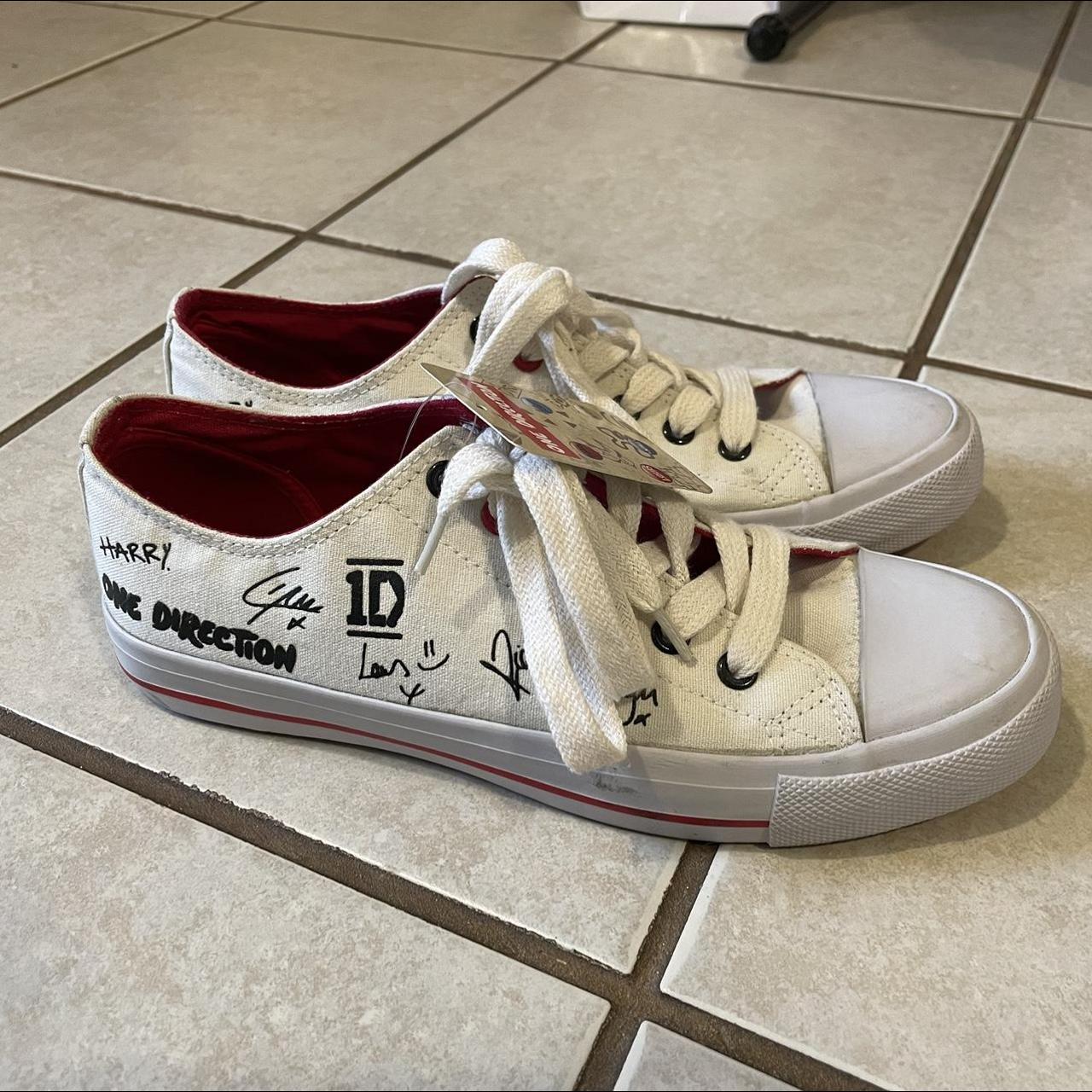 One direction shoes with signatures size 8 never... - Depop