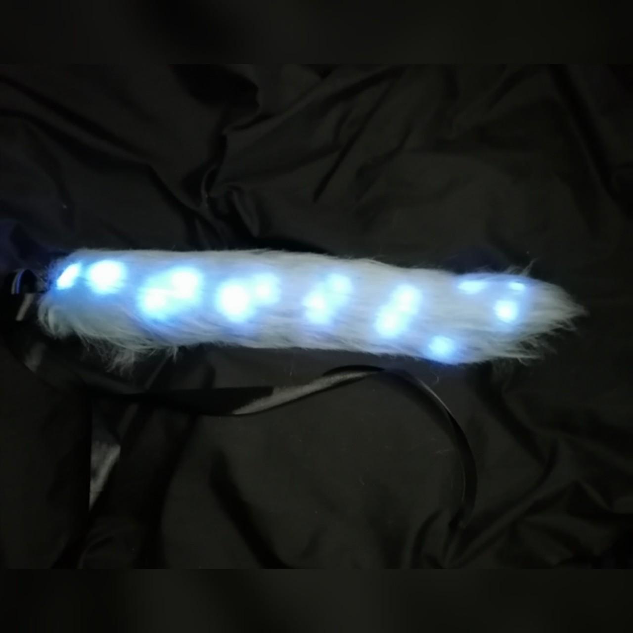 Led light up baby blue cat tail perfect for... - Depop