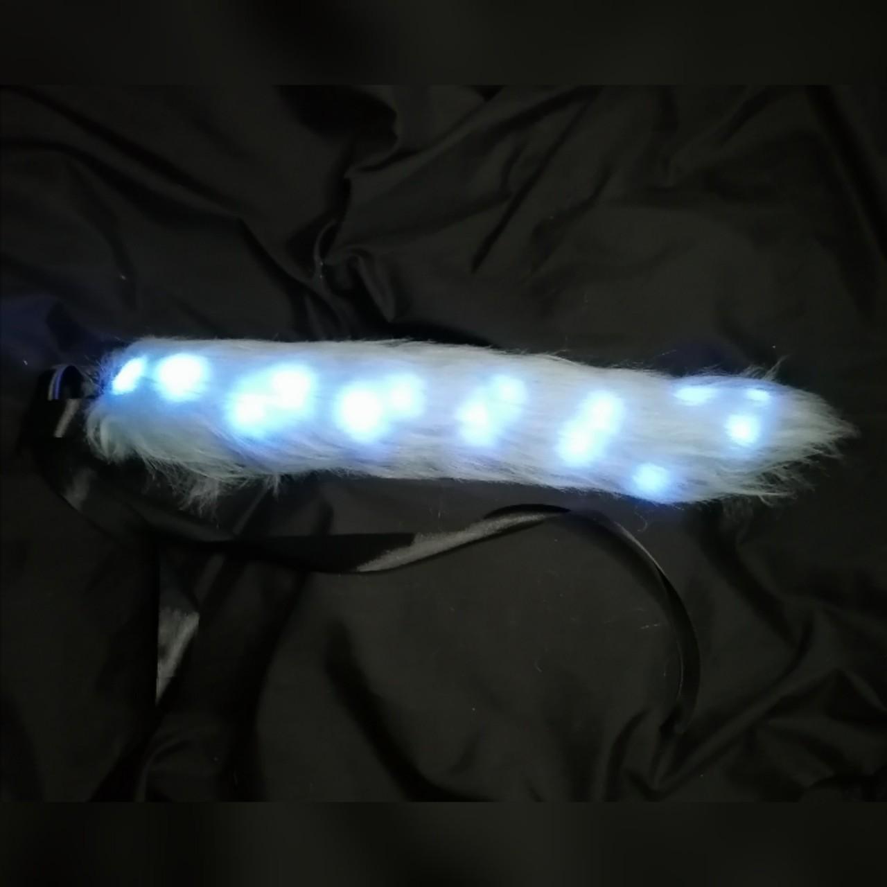 Led light up baby blue cat tail perfect for... - Depop