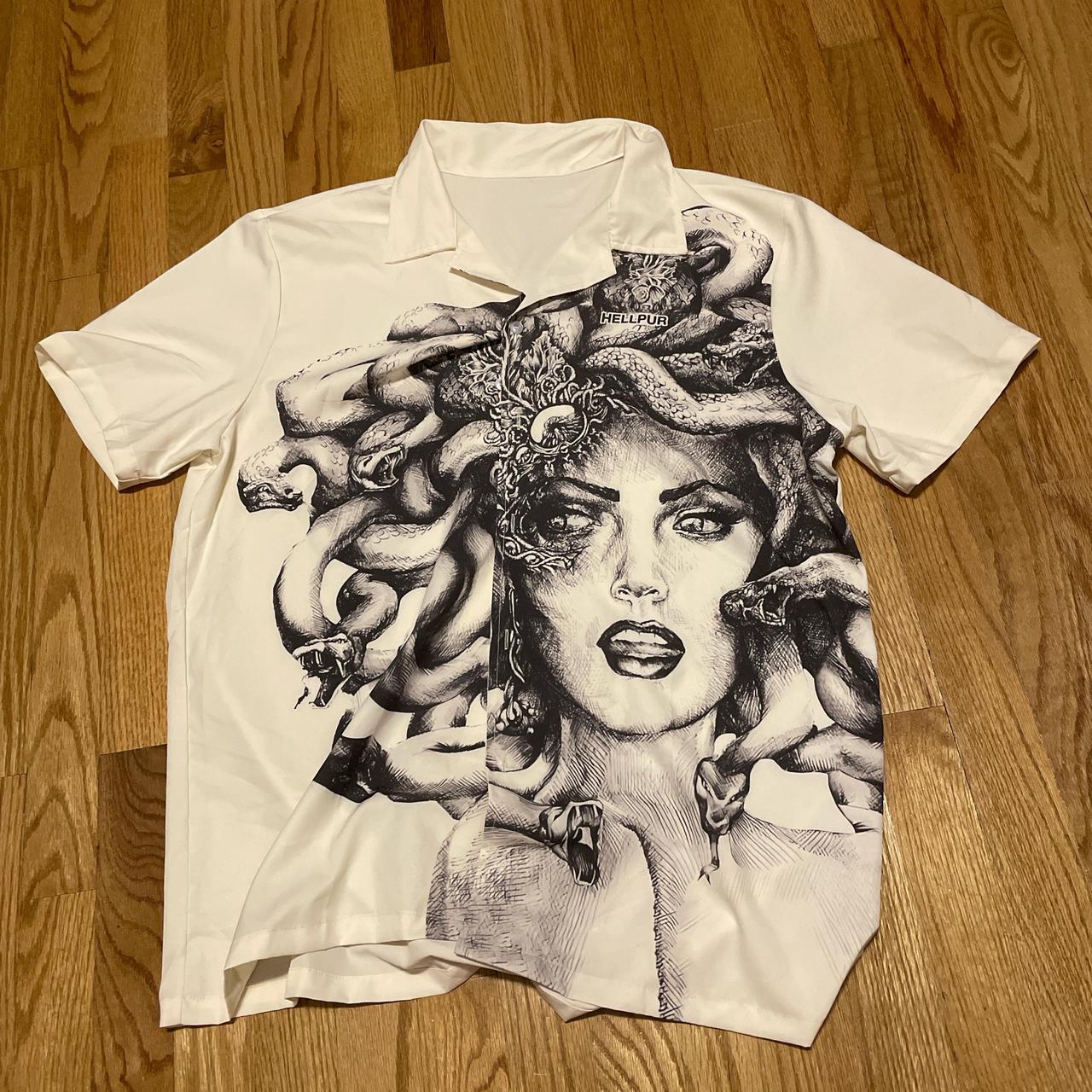 medusa hellpur button up #y2k #buttonup #streetwear... | Depop