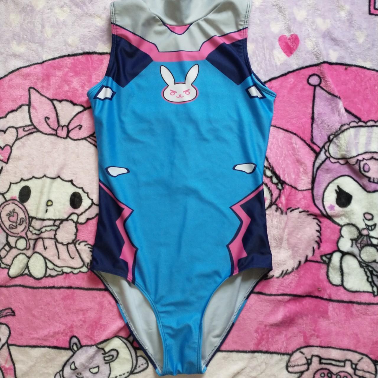 Overwatch Women's Pink and Blue Swimsuit-one-piece | Depop