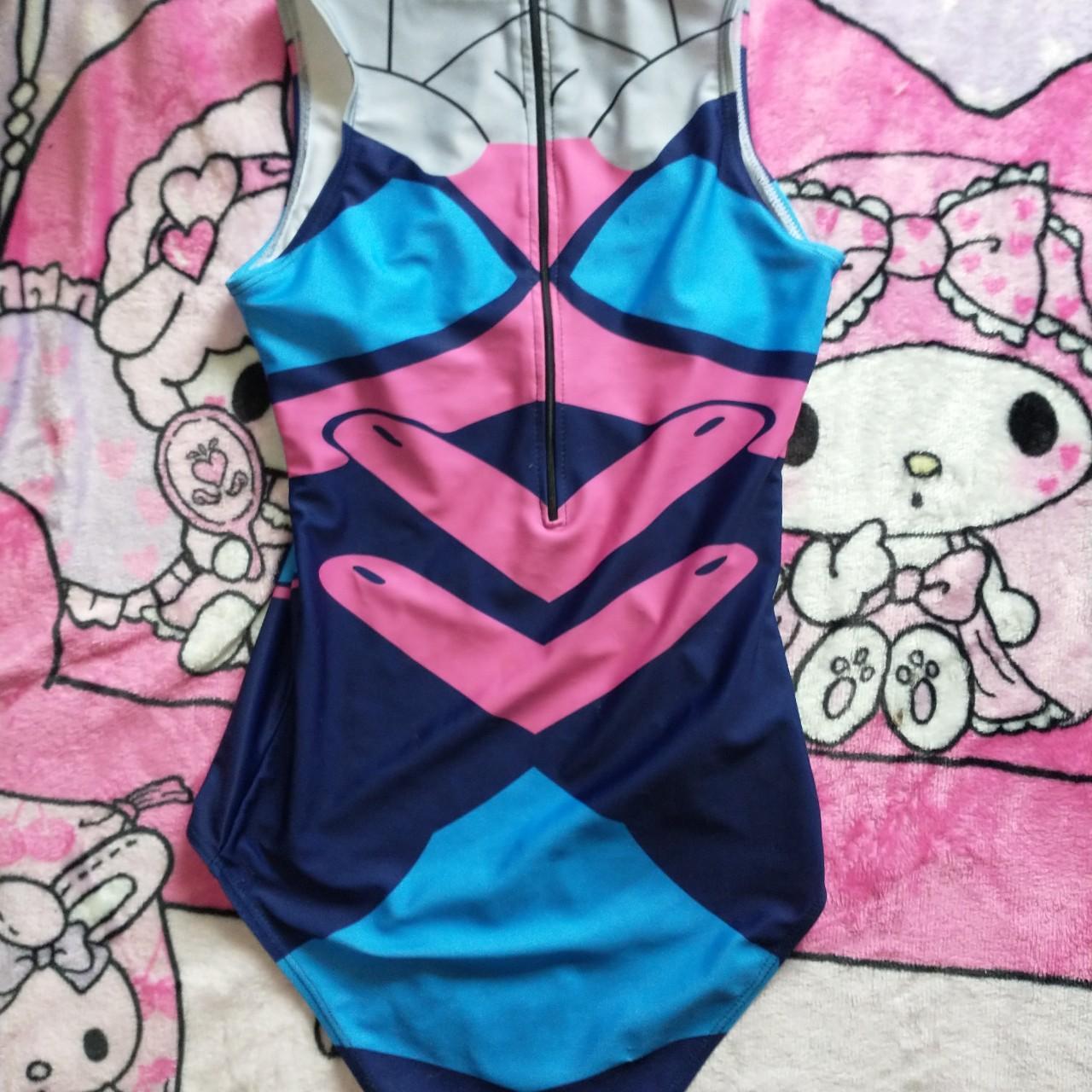 Overwatch Women's Pink and Blue Swimsuit-one-piece | Depop