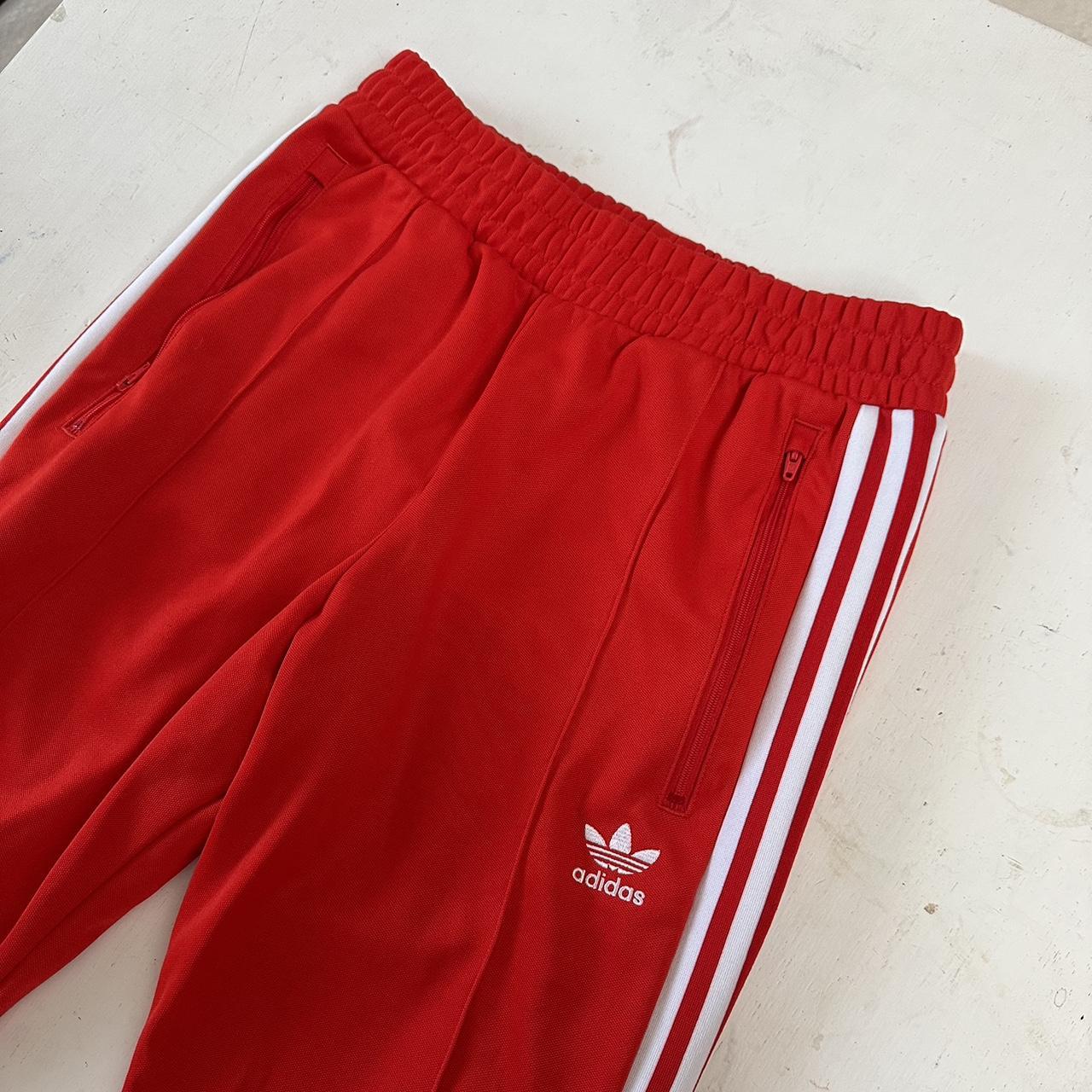 red adidas size small track suit joggers pants... - Depop
