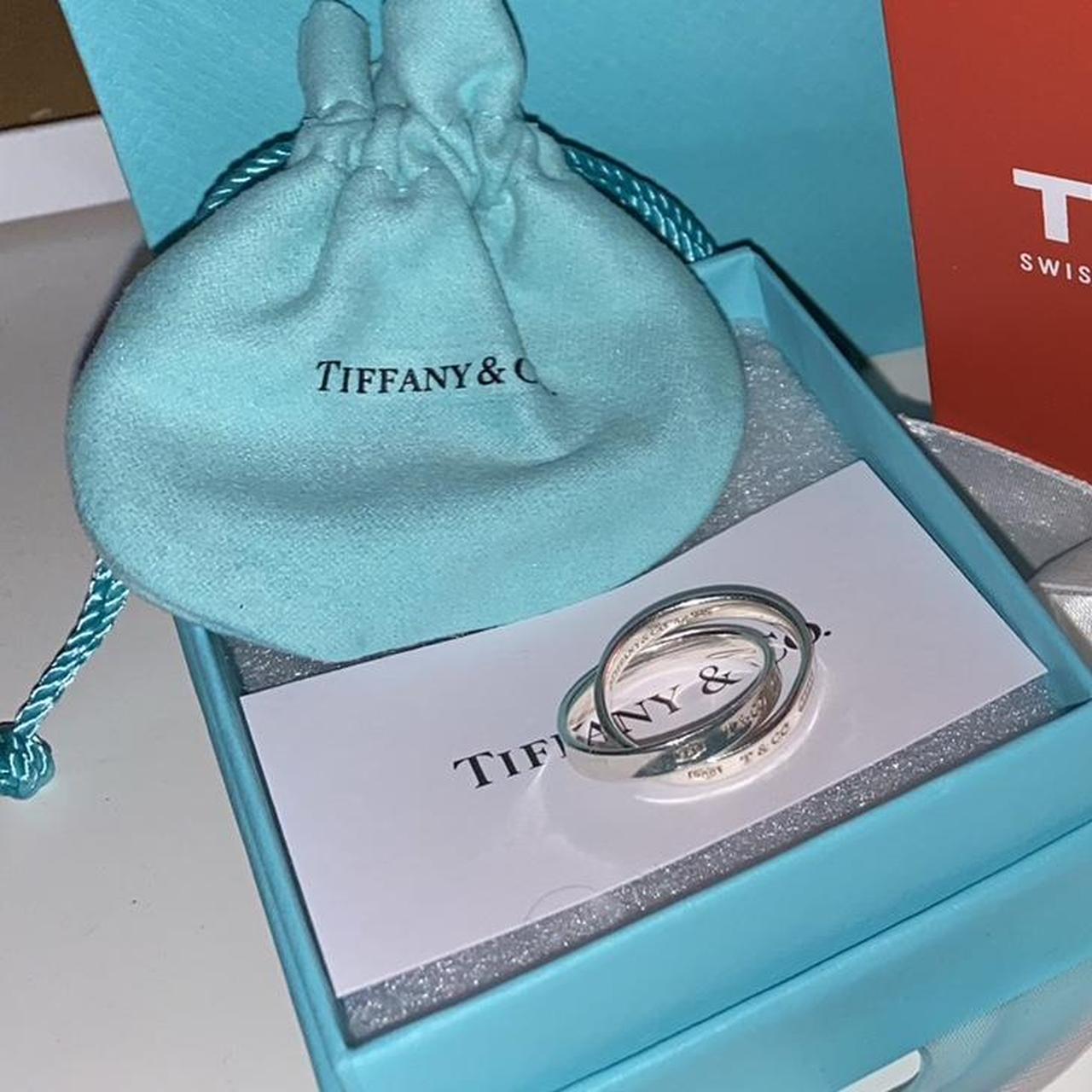 Tiffany interlocking circles ring silver size 8.5 -... - Depop