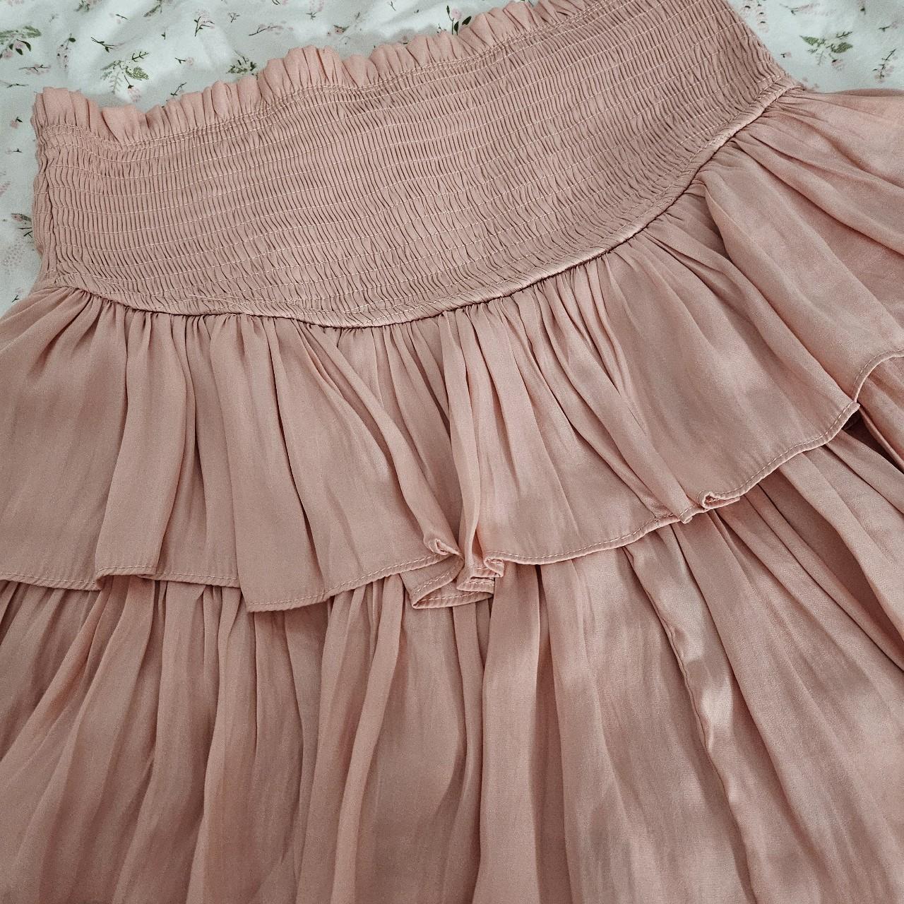 Beautiful ruffle layered blush pink skirt built in... - Depop
