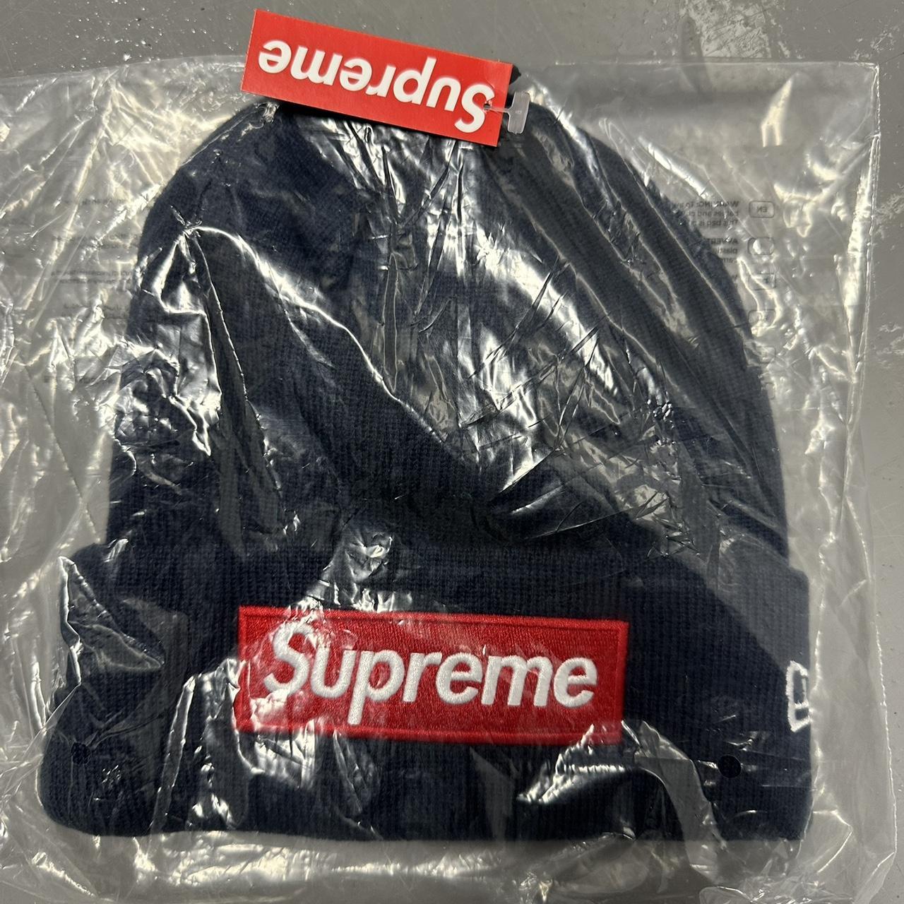 Supreme New Era Box Logo BOGO Beanie Navy (FW24) |... - Depop