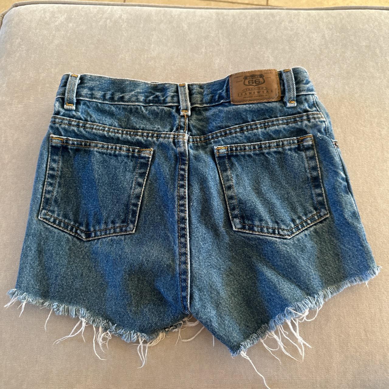 Vintage Route 66 shorts/ Jorts best fits size 0/2... - Depop