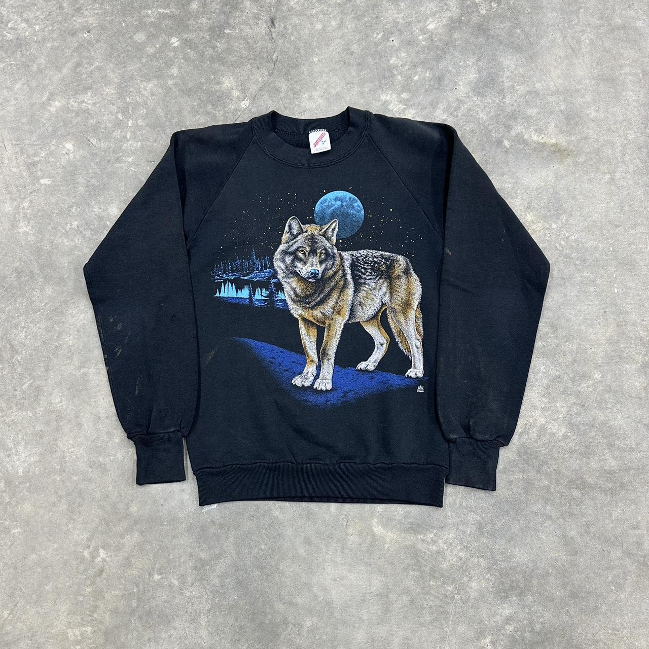 90s Wolf Crew Slight stain , come out in wash Sz:... - Depop
