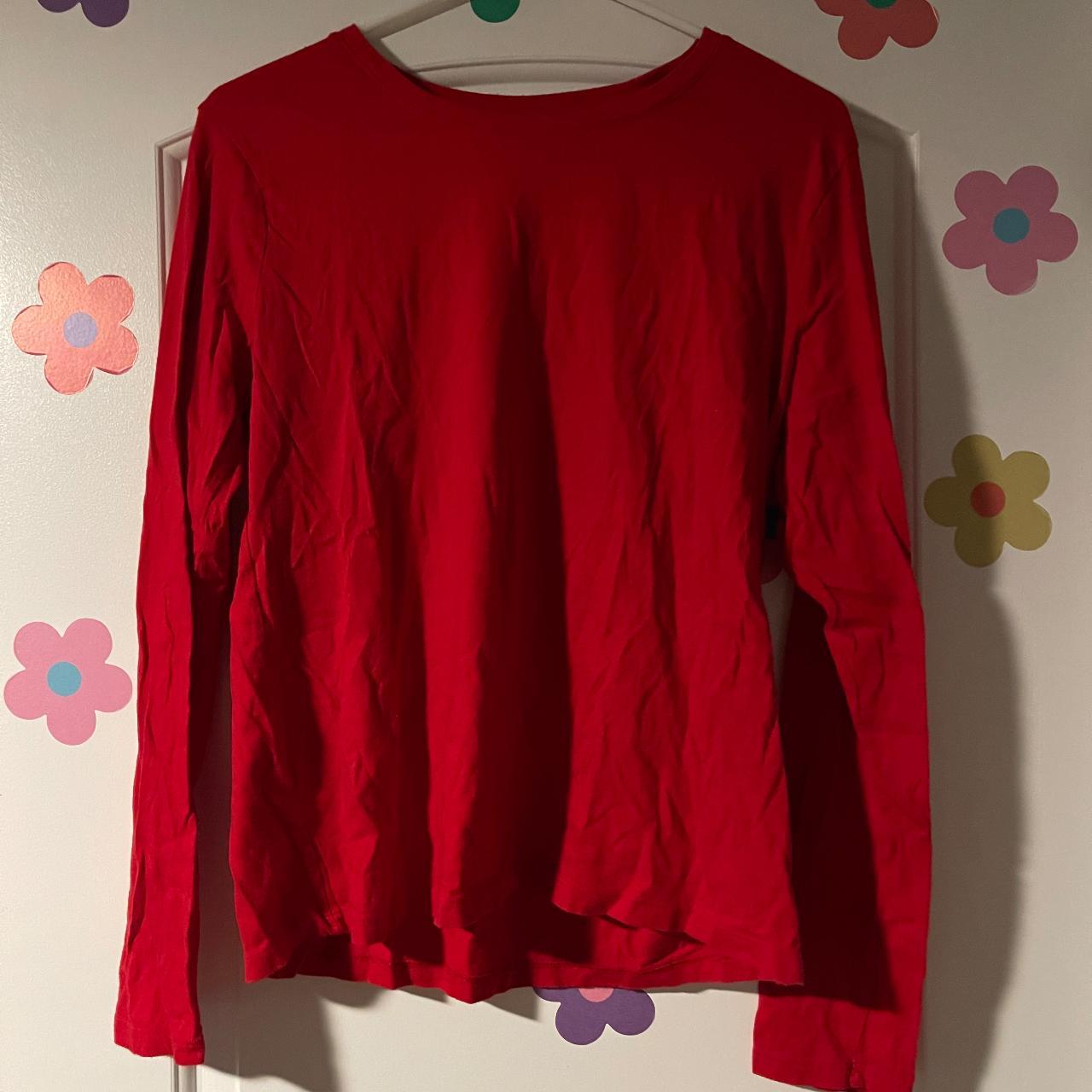 plain bright red shirt - Depop