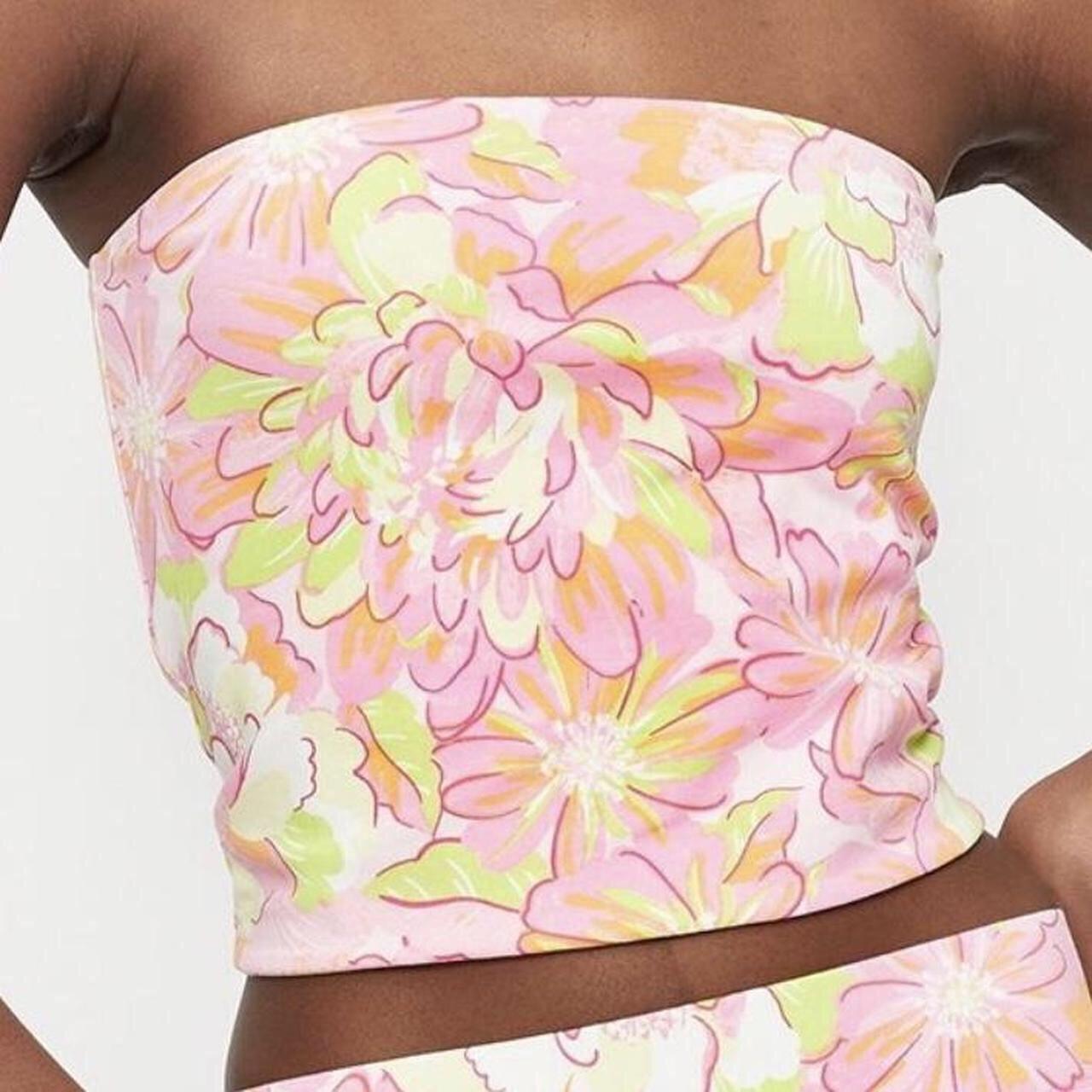 Supre Floral Lacey Tube Top, size 2xs/6 Worn once... - Depop