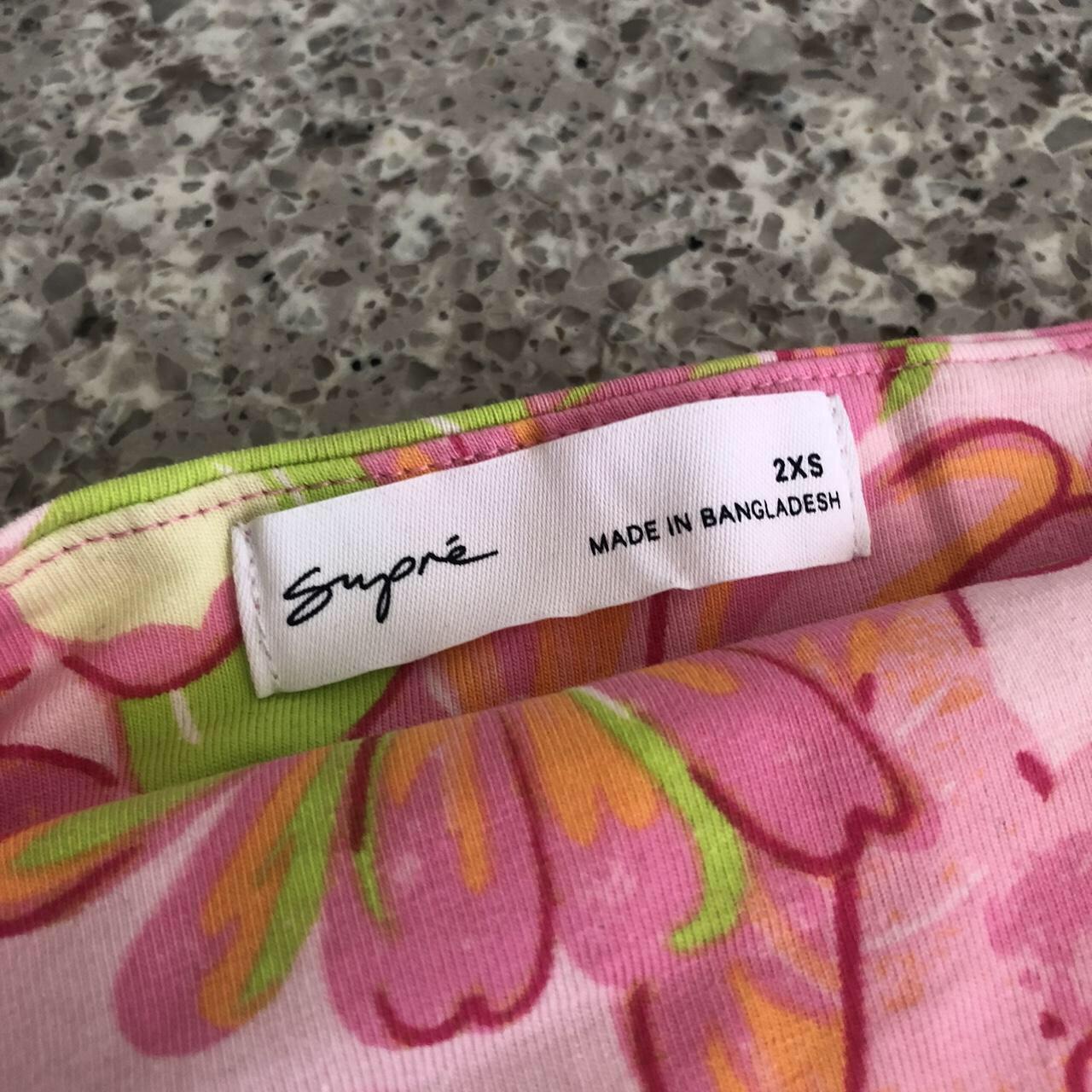 Supre Floral Lacey Tube Top, size 2xs/6 Worn once... - Depop