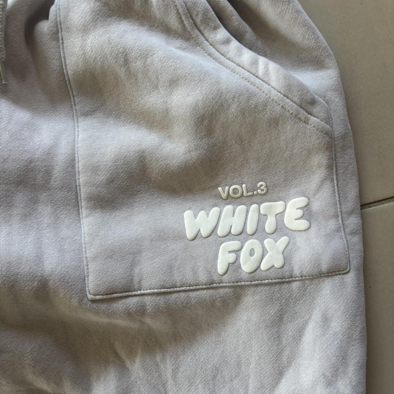 white fox vol 3 trackies in moon size small hardly... - Depop