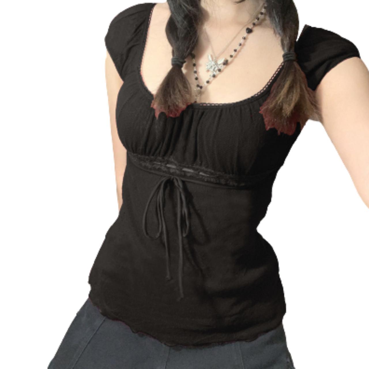 2000s Aesthetic Sweet Lace Tops Women Off Shoulder... - Depop