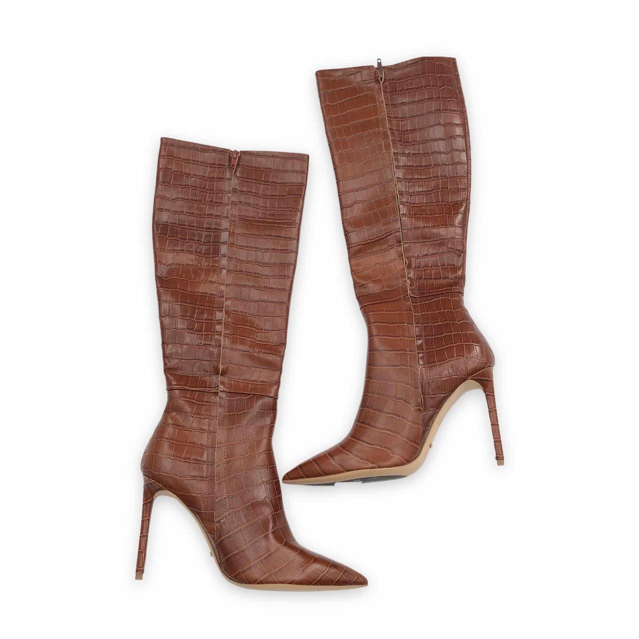 Tony Bianco Apollo Heeled Boot in Tan Croc Size... - Depop