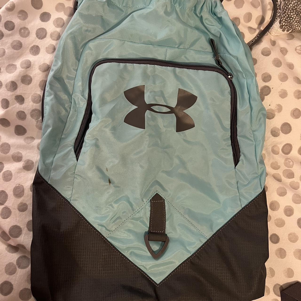 teal under armors backpack, small stain on front - Depop