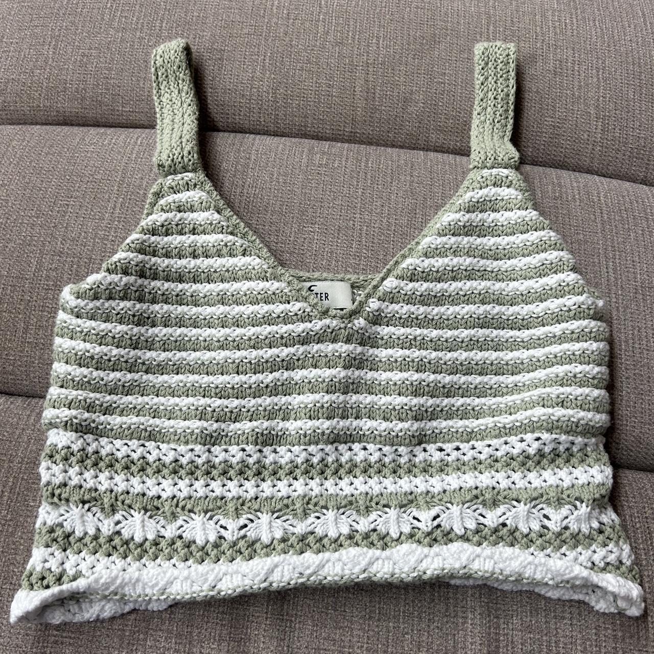 Hollister knit cropped tank top - Depop