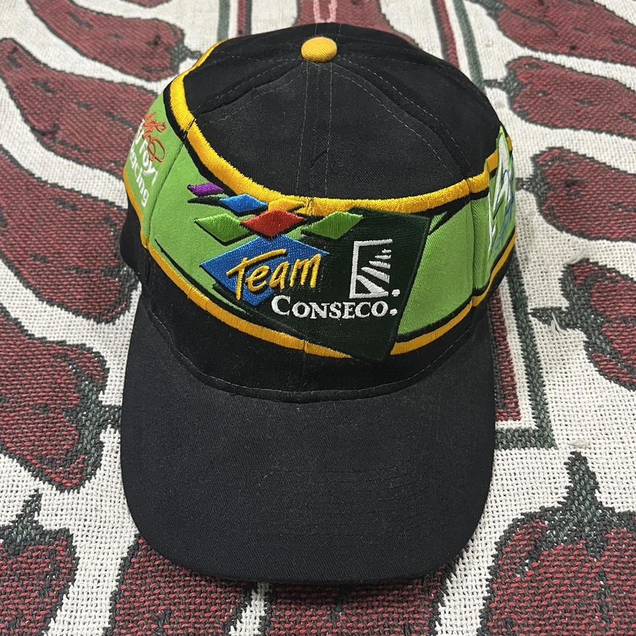 Vintage 90s Team Conseco Aj Foyt Racing Velcro Back... - Depop