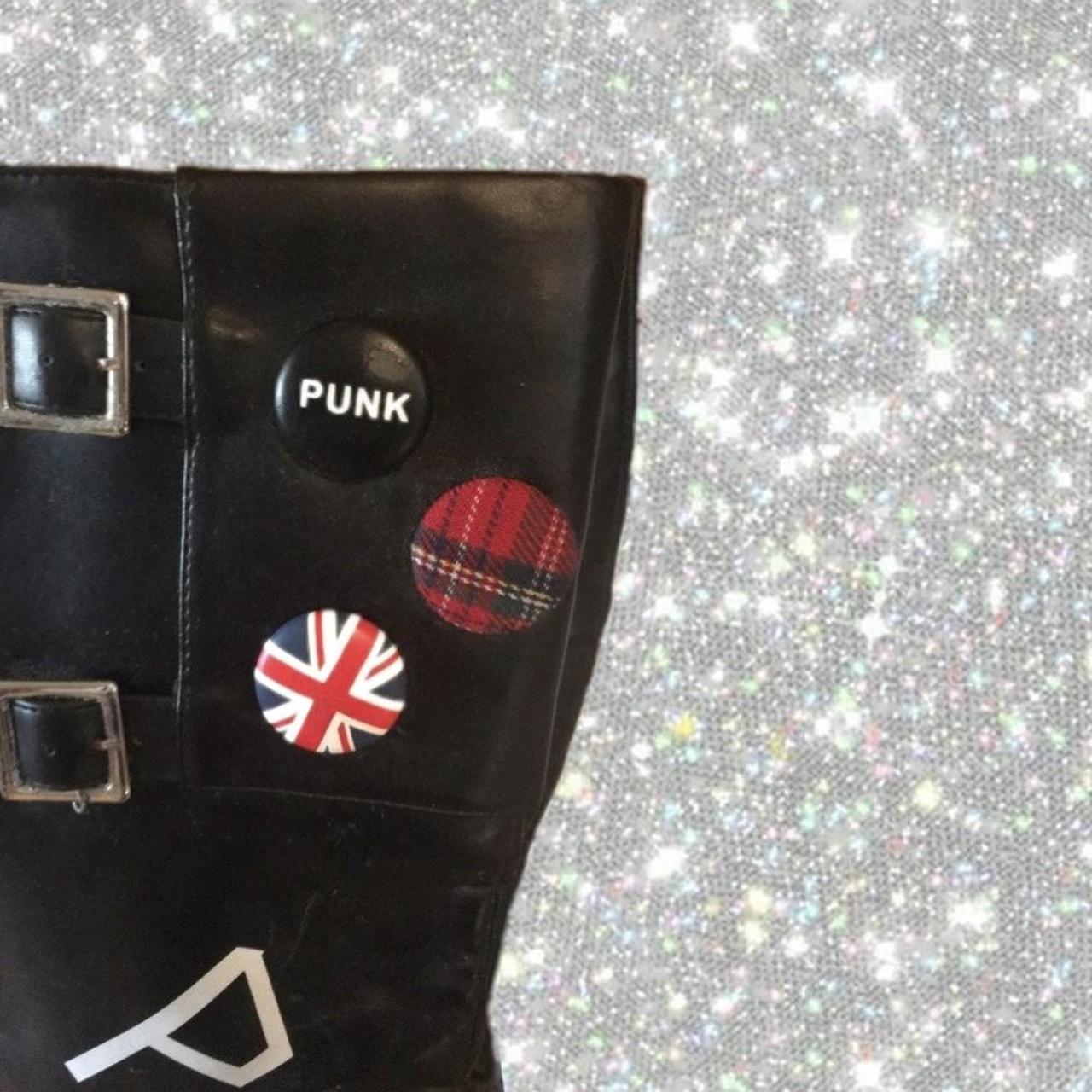 Anarchy punk black platform boots Size women's... - Depop